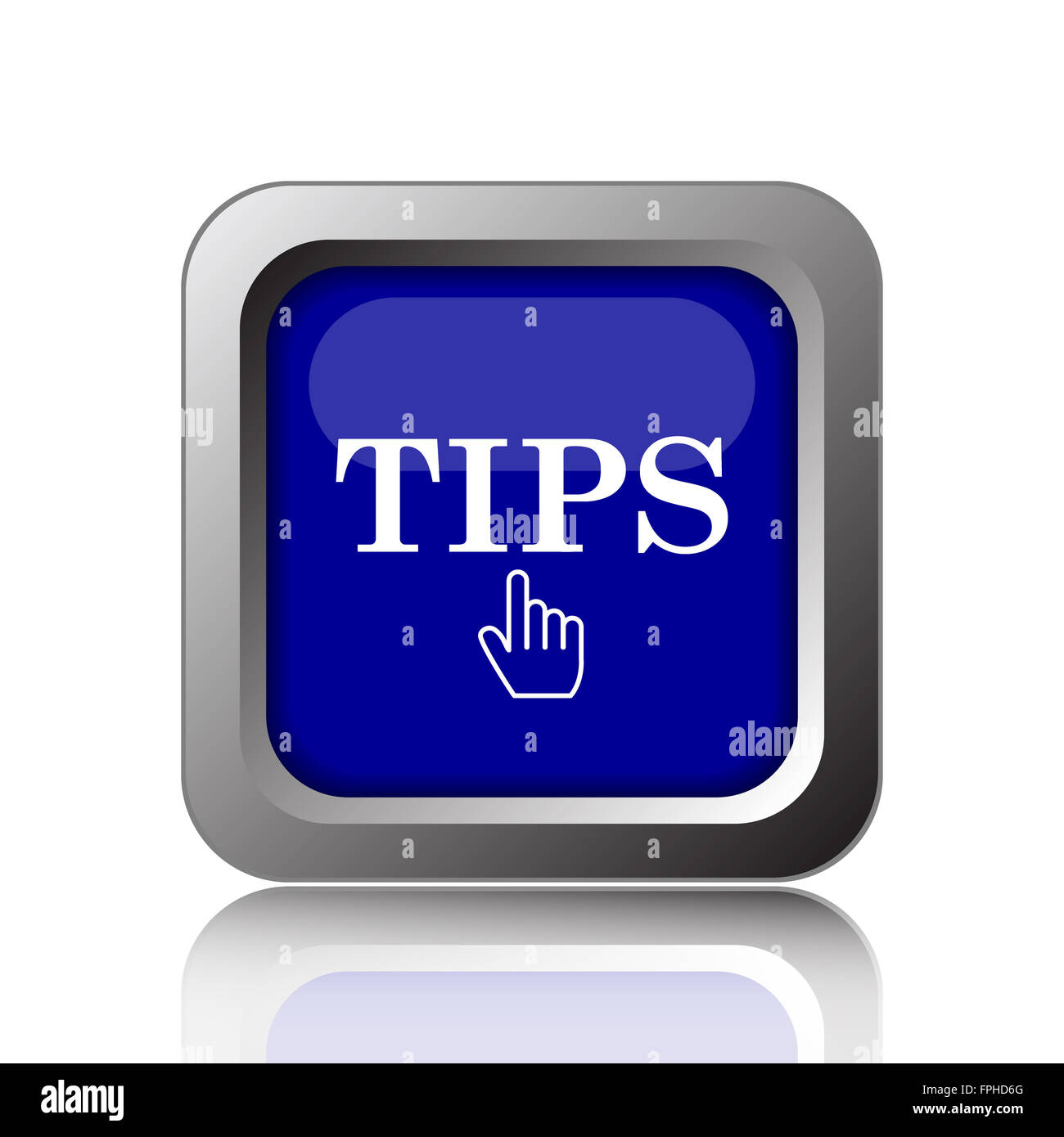 Tips icon. Internet button on white background Stock Photo - Alamy