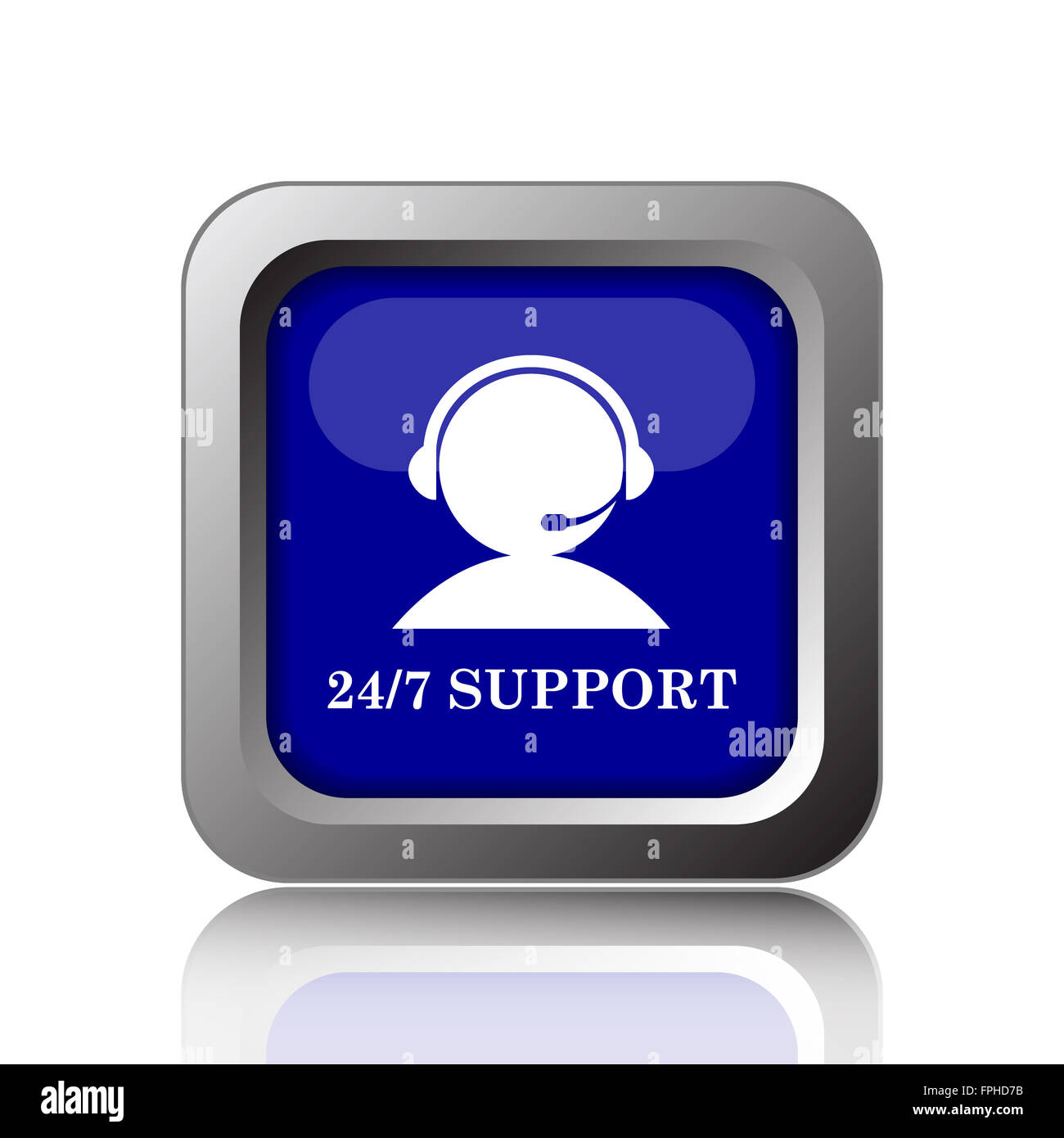 24-7 Support icon. Internet button on white background Stock Photo - Alamy