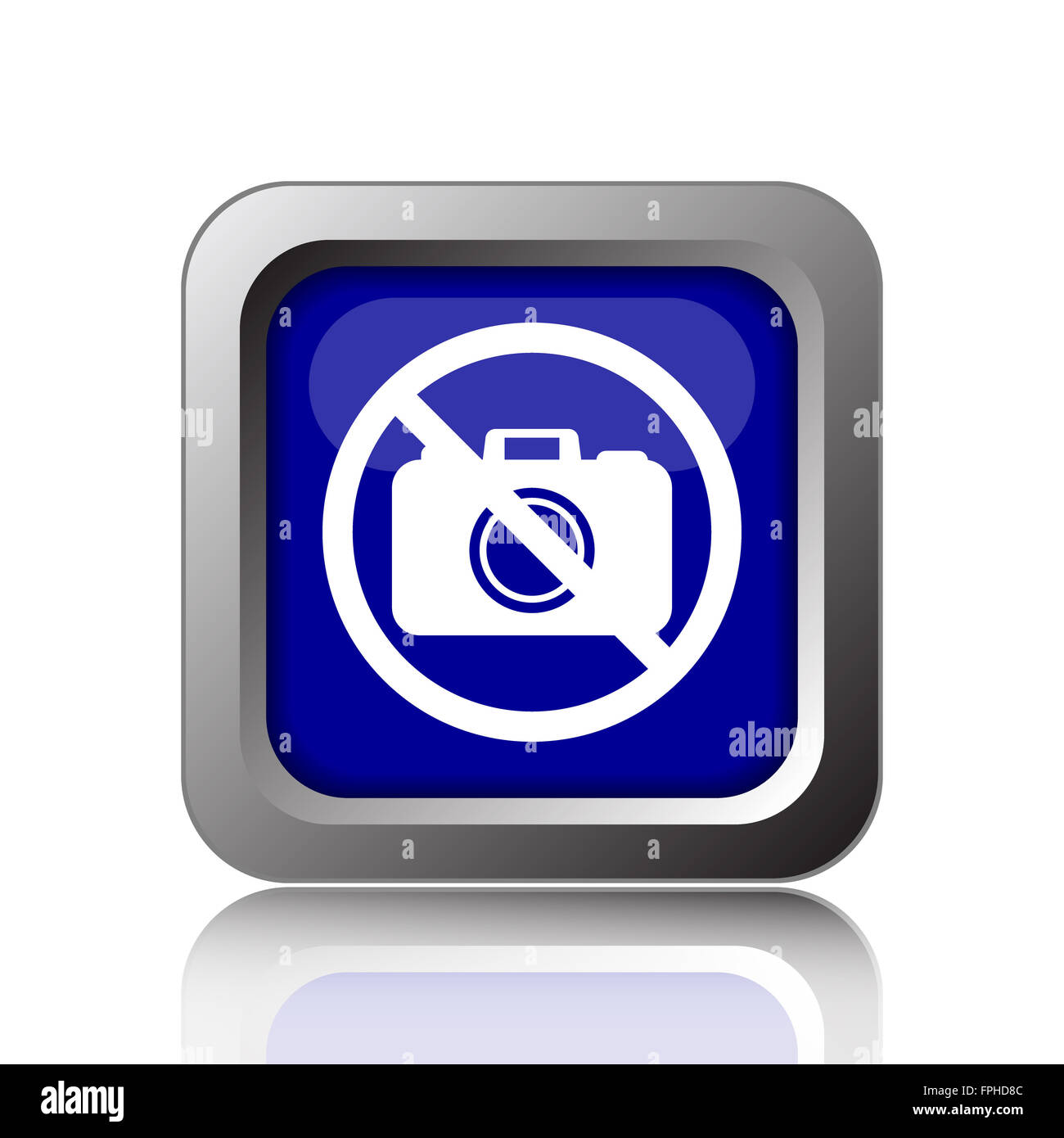 Forbidden camera icon. Internet button on white background Stock Photo ...