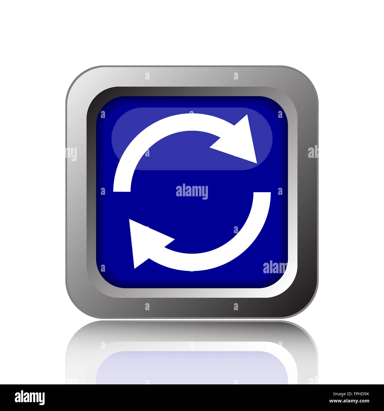 Reload two arrows icon. Internet button on white background Stock Photo ...