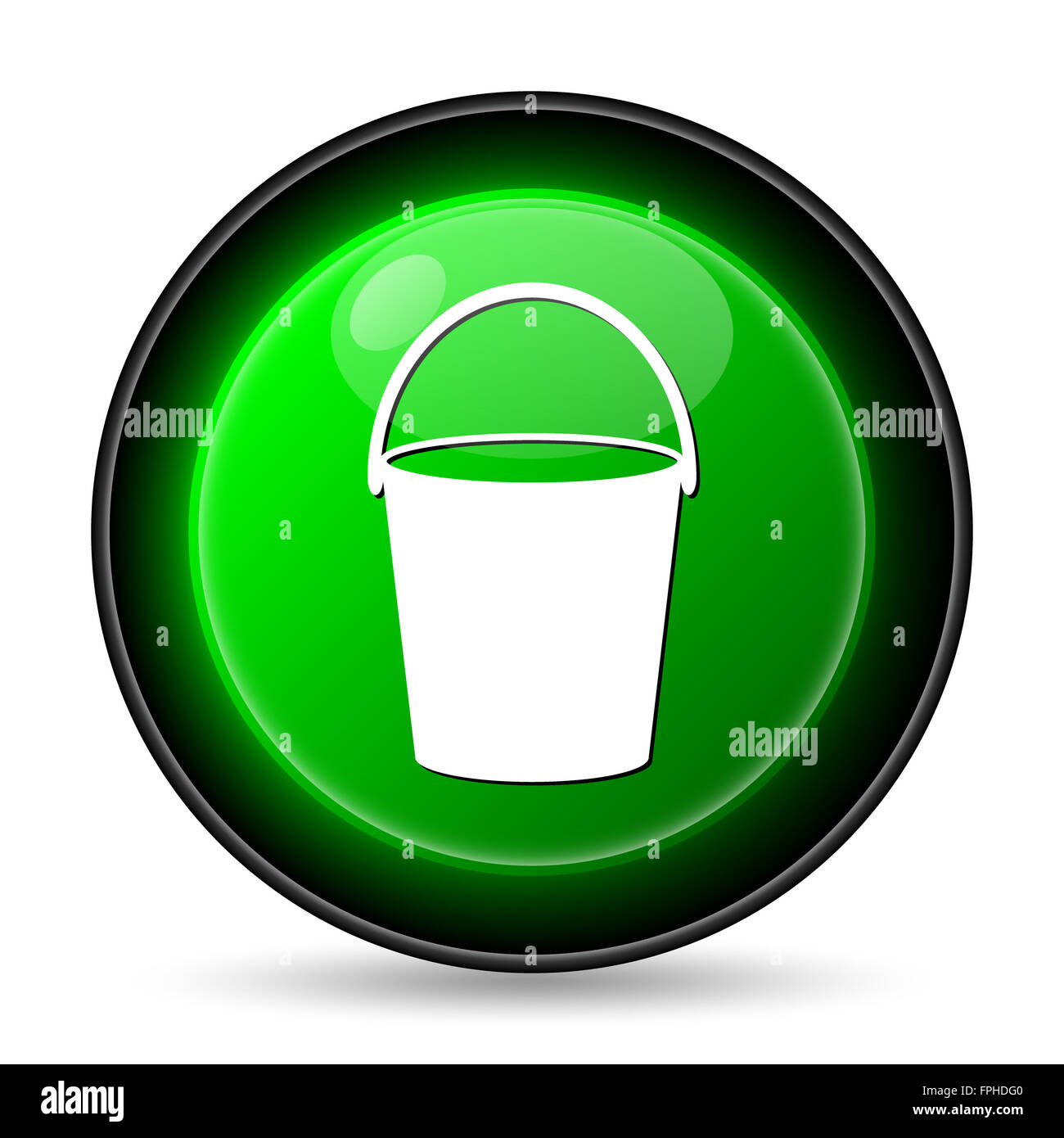 Bucket icon. Internet button on white background Stock Photo - Alamy