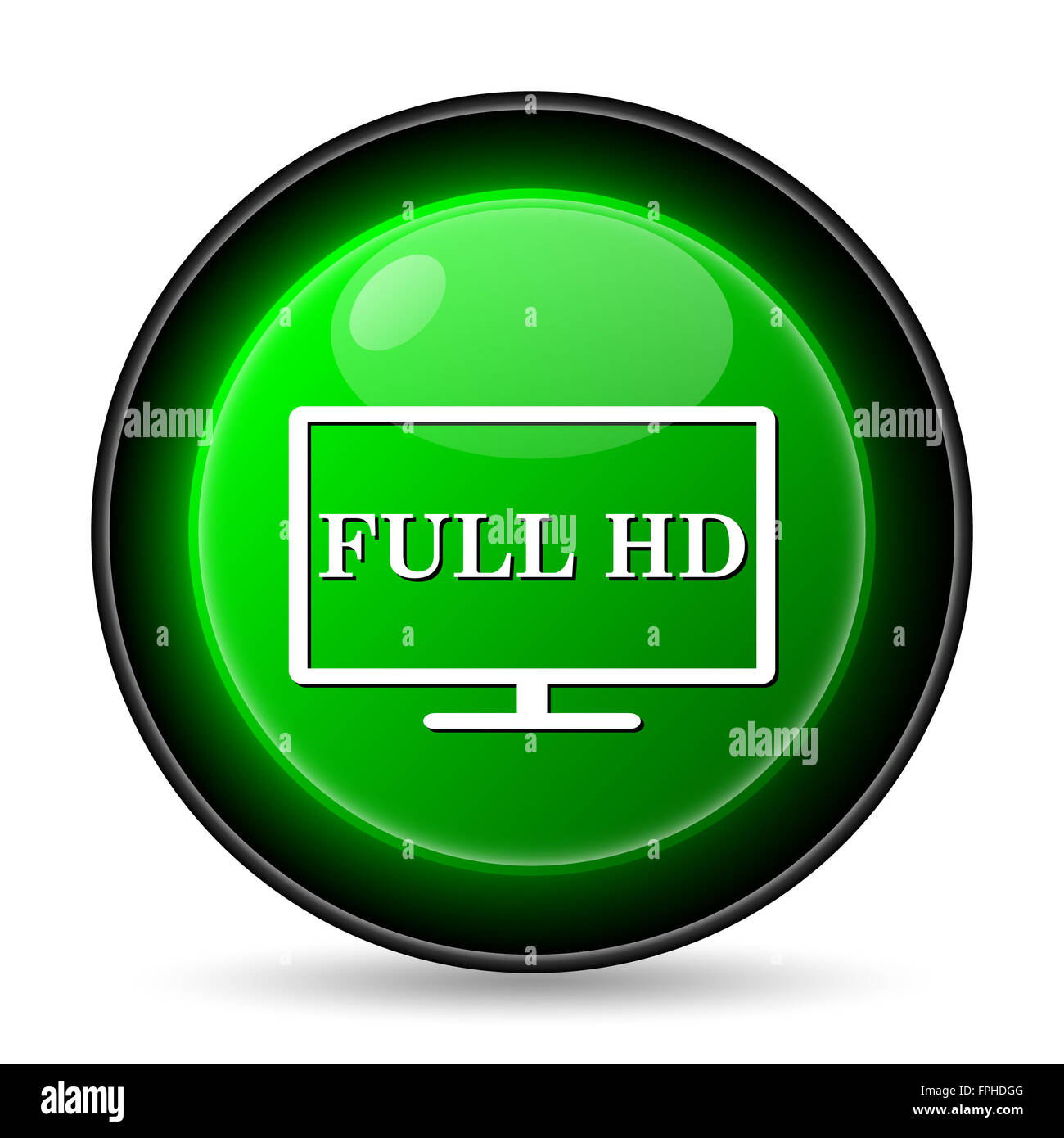 Full HD icon. Internet button on white background Stock Photo - Alamy