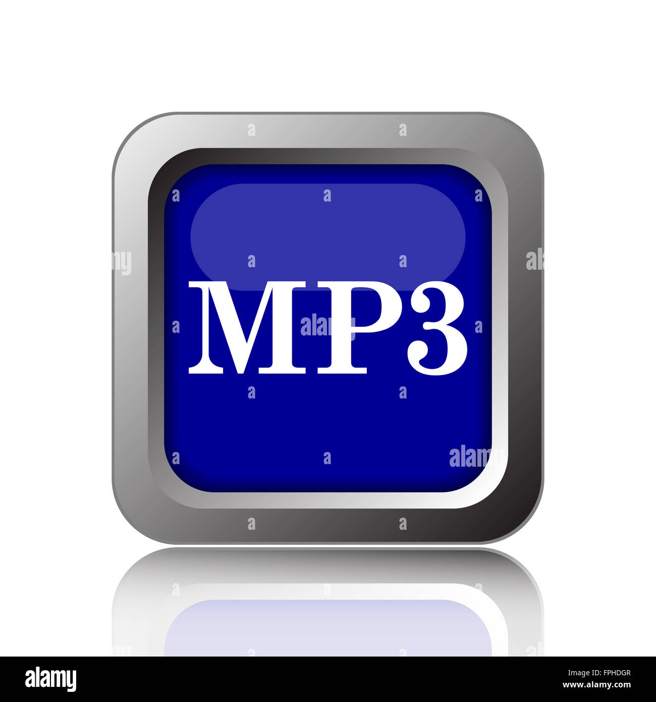 MP3 icon. Internet button on white background Stock Photo - Alamy