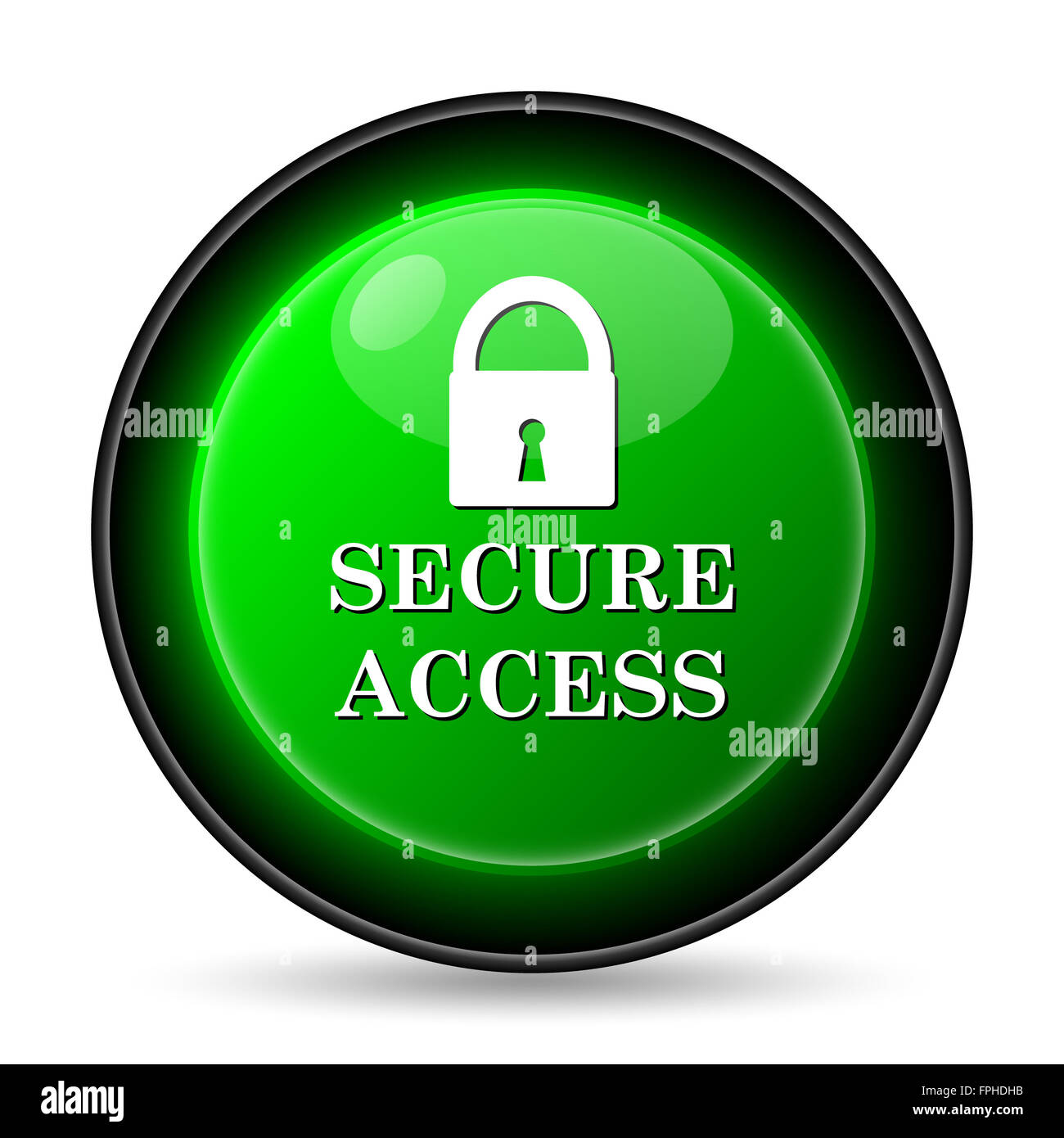 Secure access icon. Internet button on white background Stock Photo - Alamy