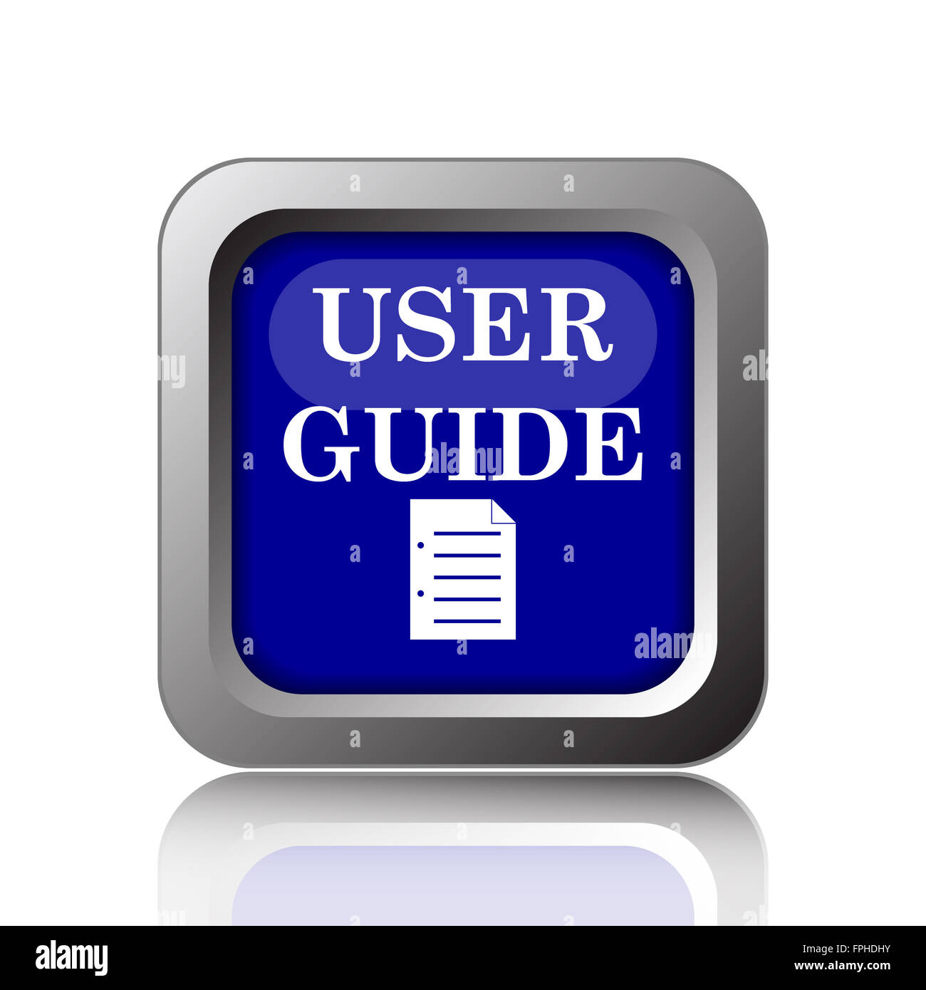 User guide icon. Internet button on white background Stock Photo - Alamy
