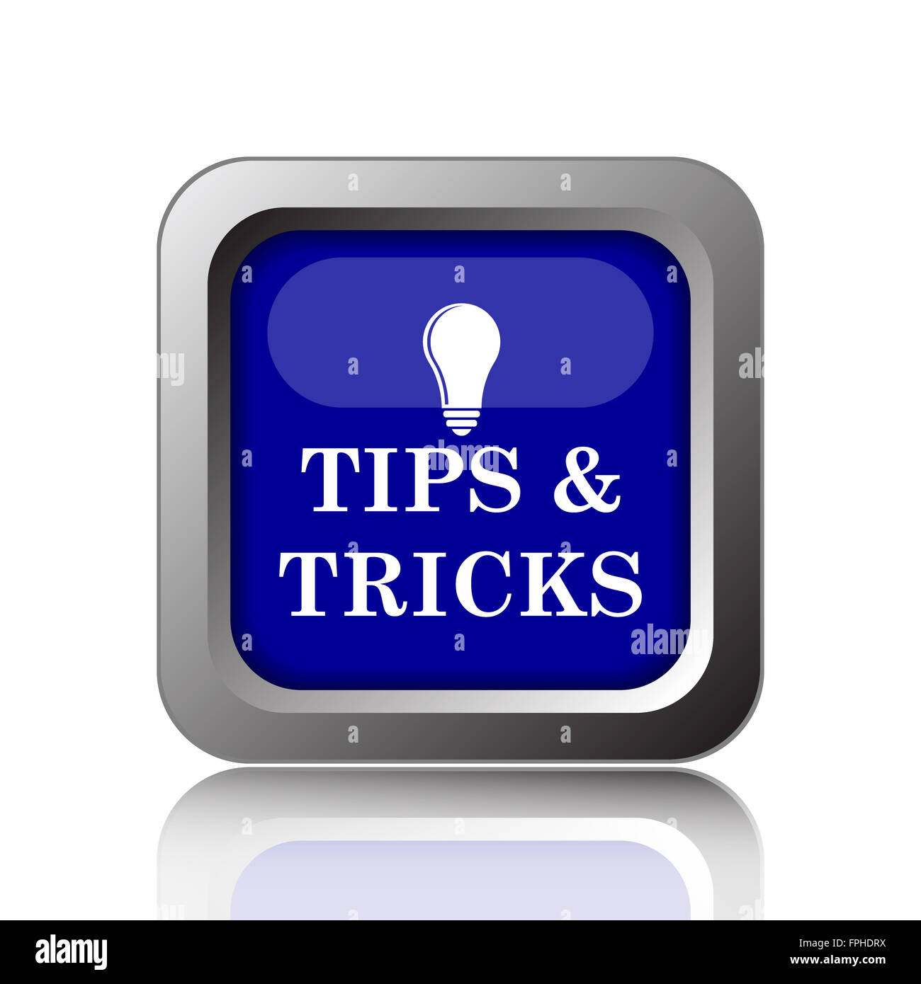 Tips and tricks icon. Internet button on white background Stock Photo ...