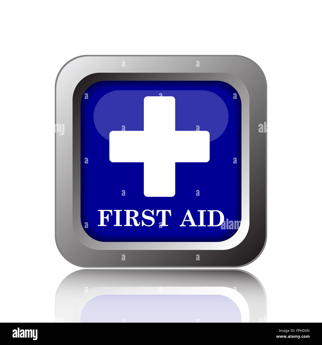First aid icon. Internet button on white background Stock Photo - Alamy