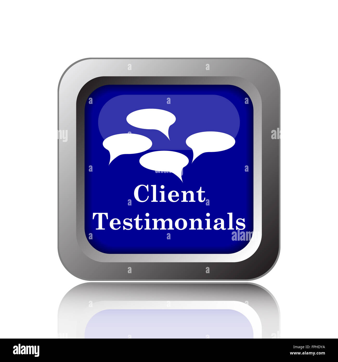 Client testimonials icon. Internet button on white background Stock ...