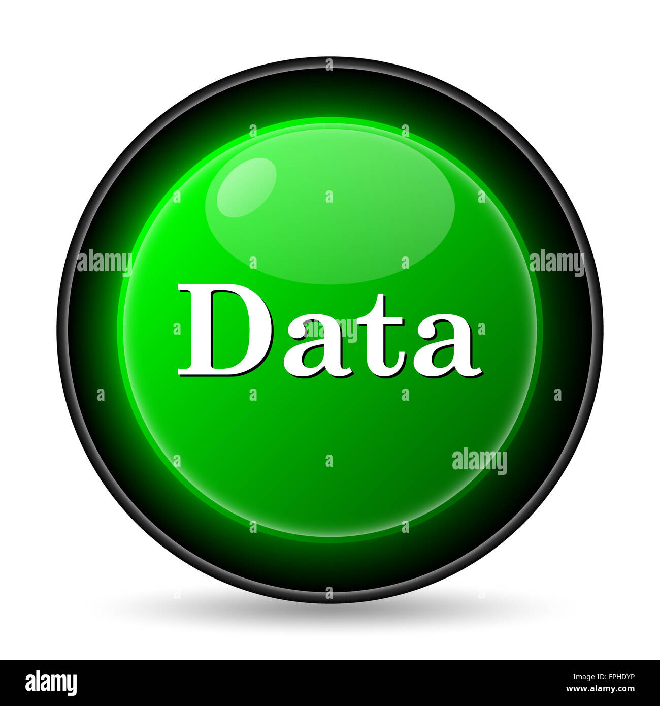 Data icon. Internet button on white background Stock Photo - Alamy