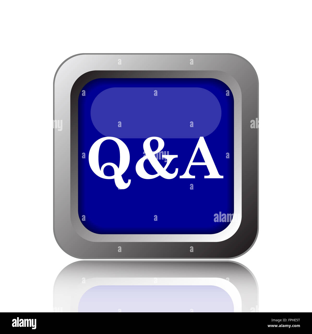 Q&A icon. Internet button on white background Stock Photo - Alamy