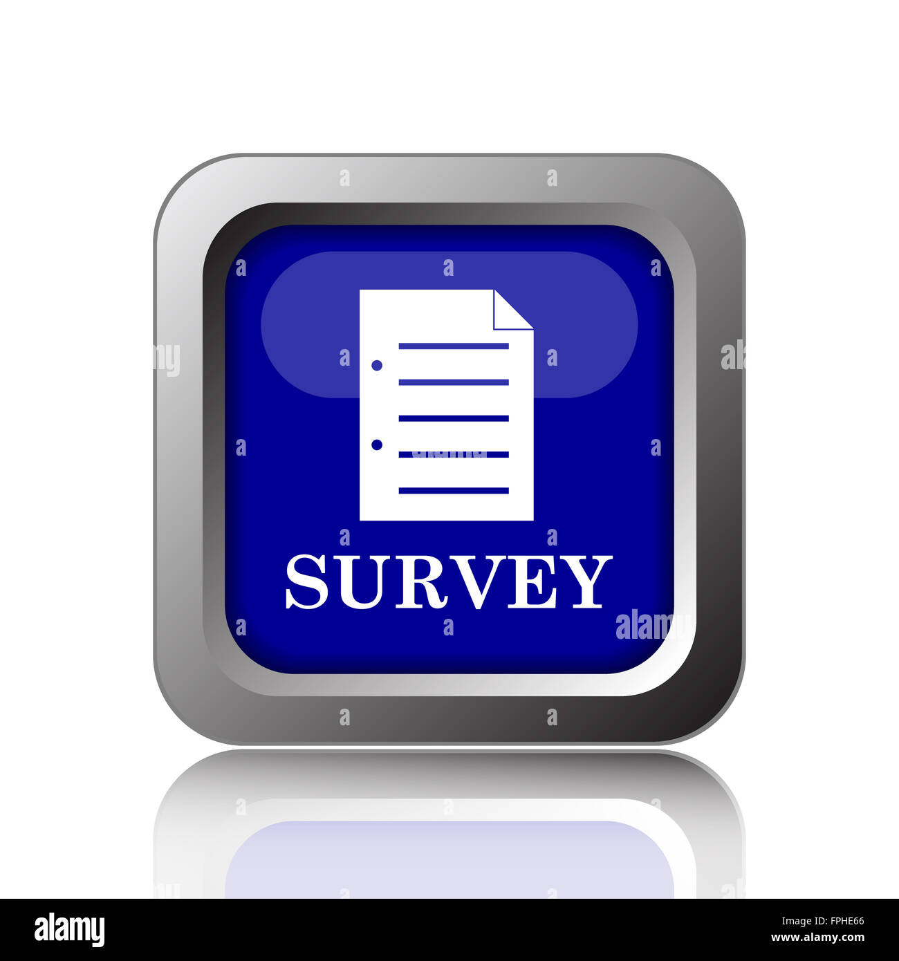 Survey icon. Internet button on white background Stock Photo - Alamy