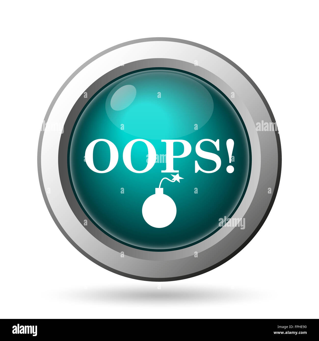 Oops icon. Internet button on white background Stock Photo - Alamy