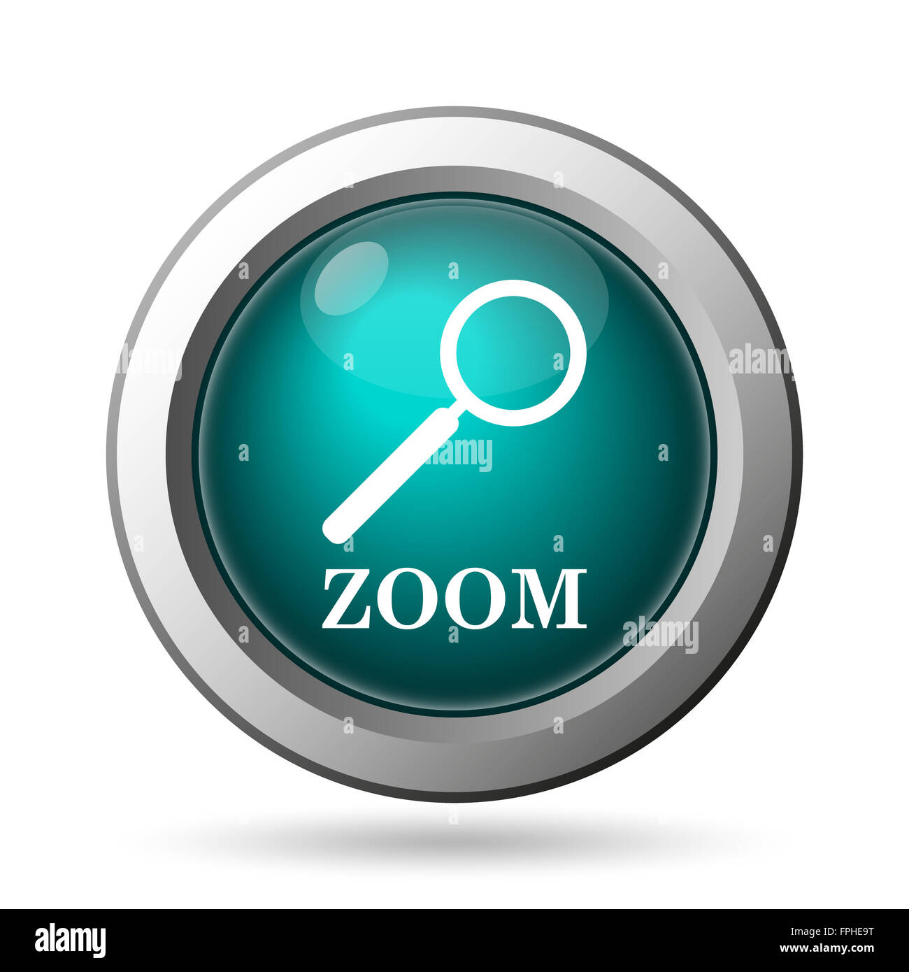 Zoom with loupe icon. Internet button on white background Stock Photo ...