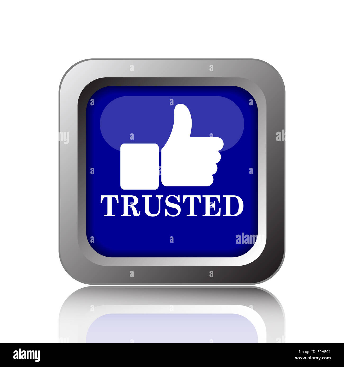 Trusted icon. Internet button on white background Stock Photo - Alamy