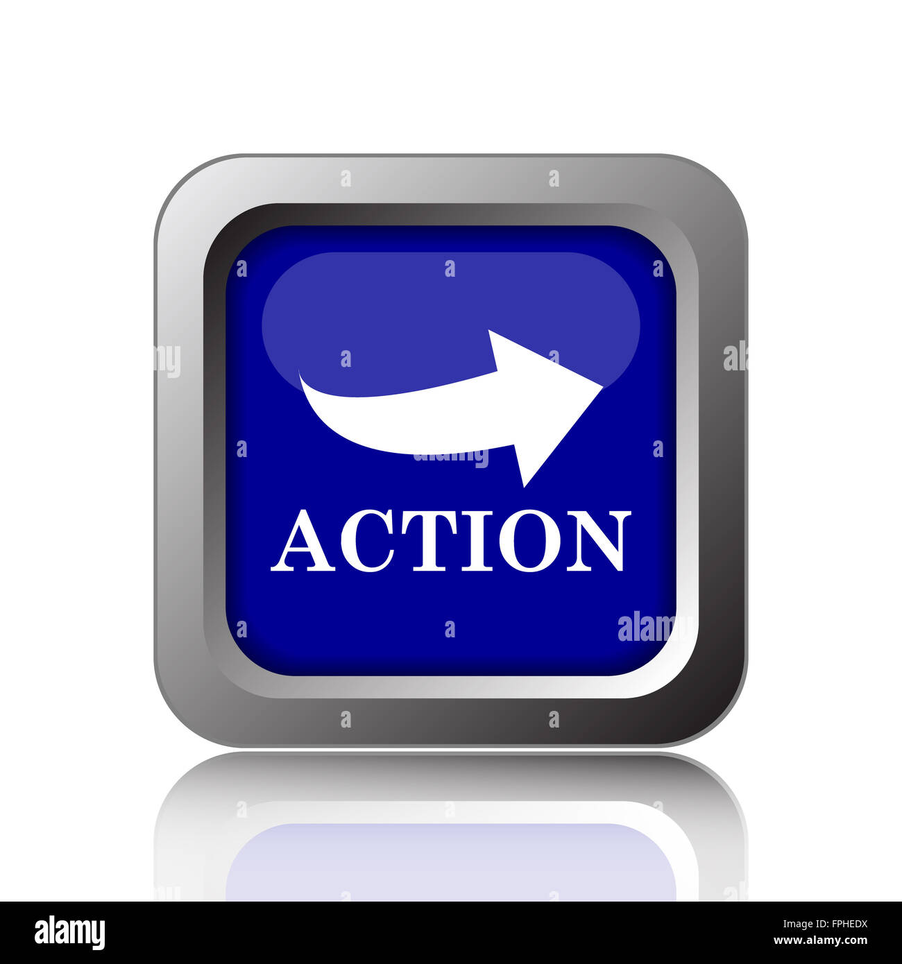 Action icon. Internet button on white background Stock Photo - Alamy