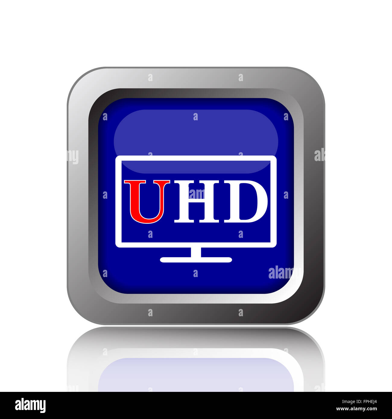 Ultra HD icon. Internet button on white background Stock Photo - Alamy