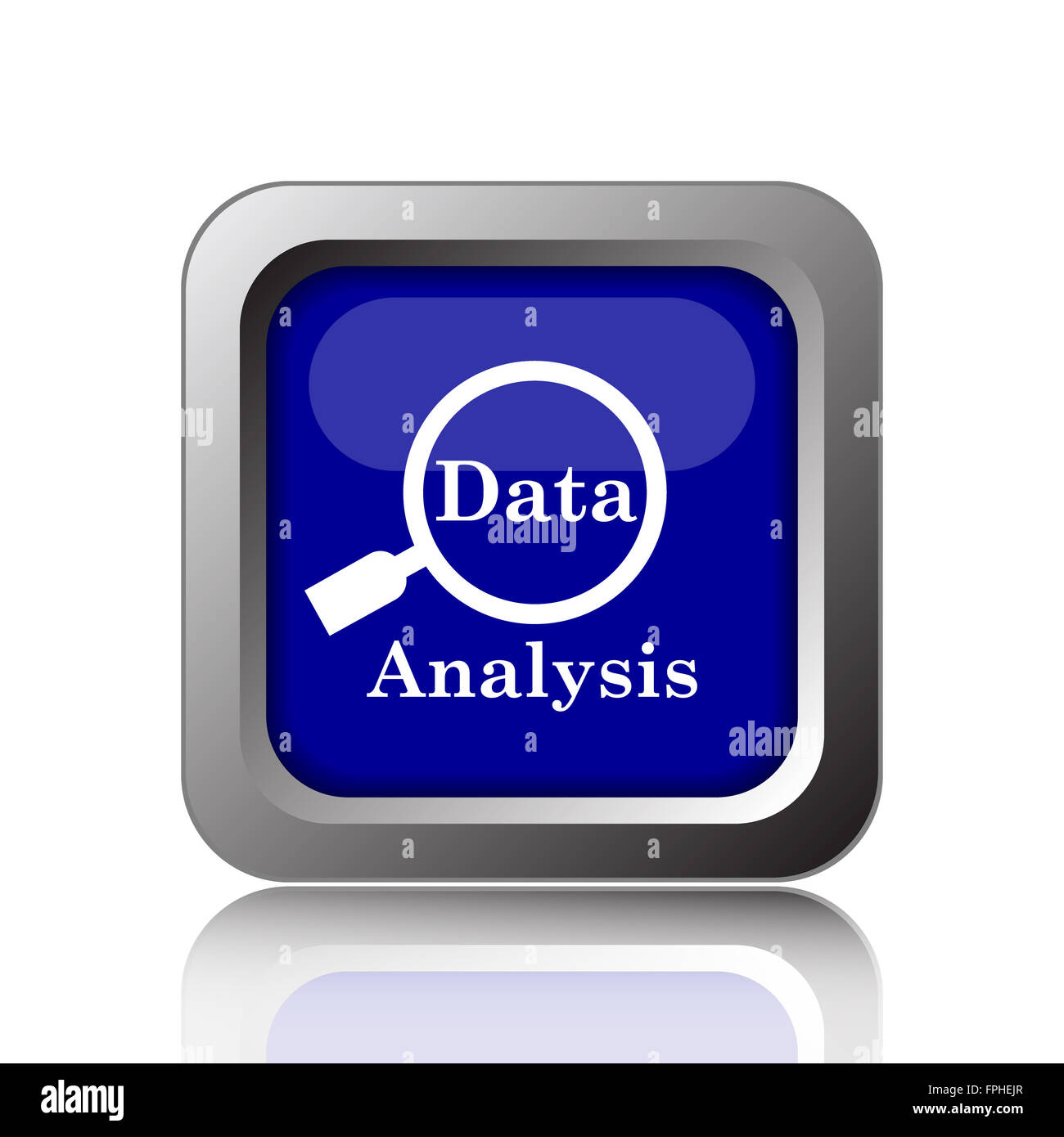 Data analysis icon. Internet button on white background Stock Photo - Alamy