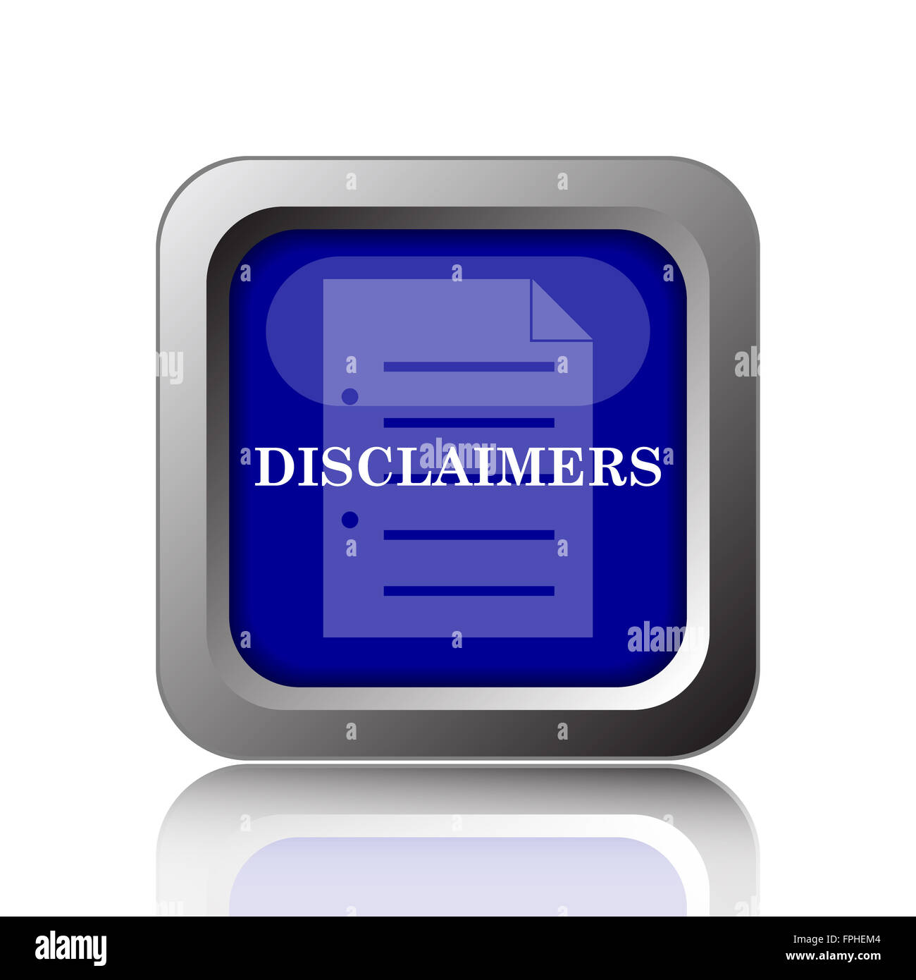 Disclaimers icon. Internet button on white background Stock Photo - Alamy