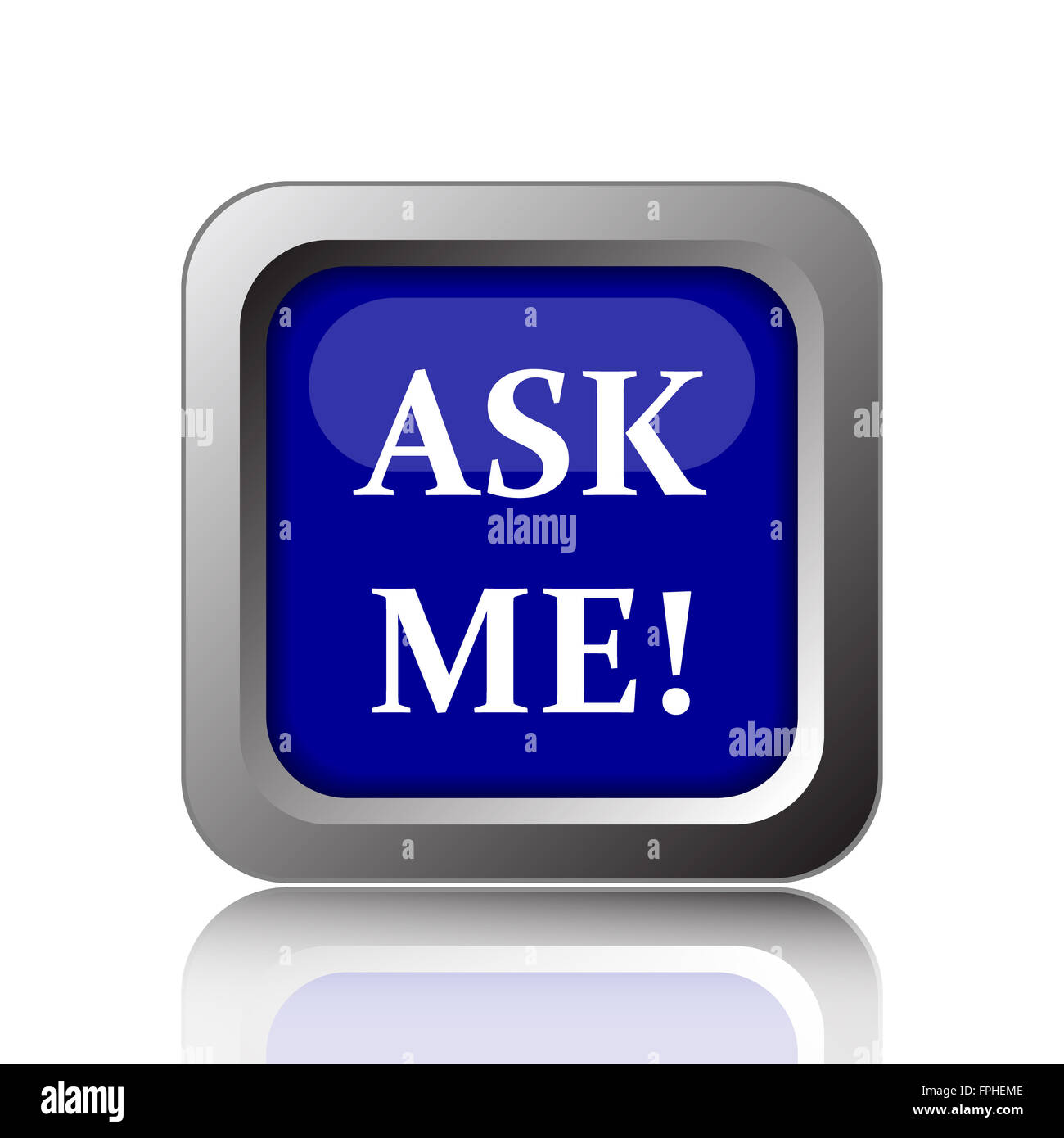 Ask me icon. Internet button on white background Stock Photo - Alamy