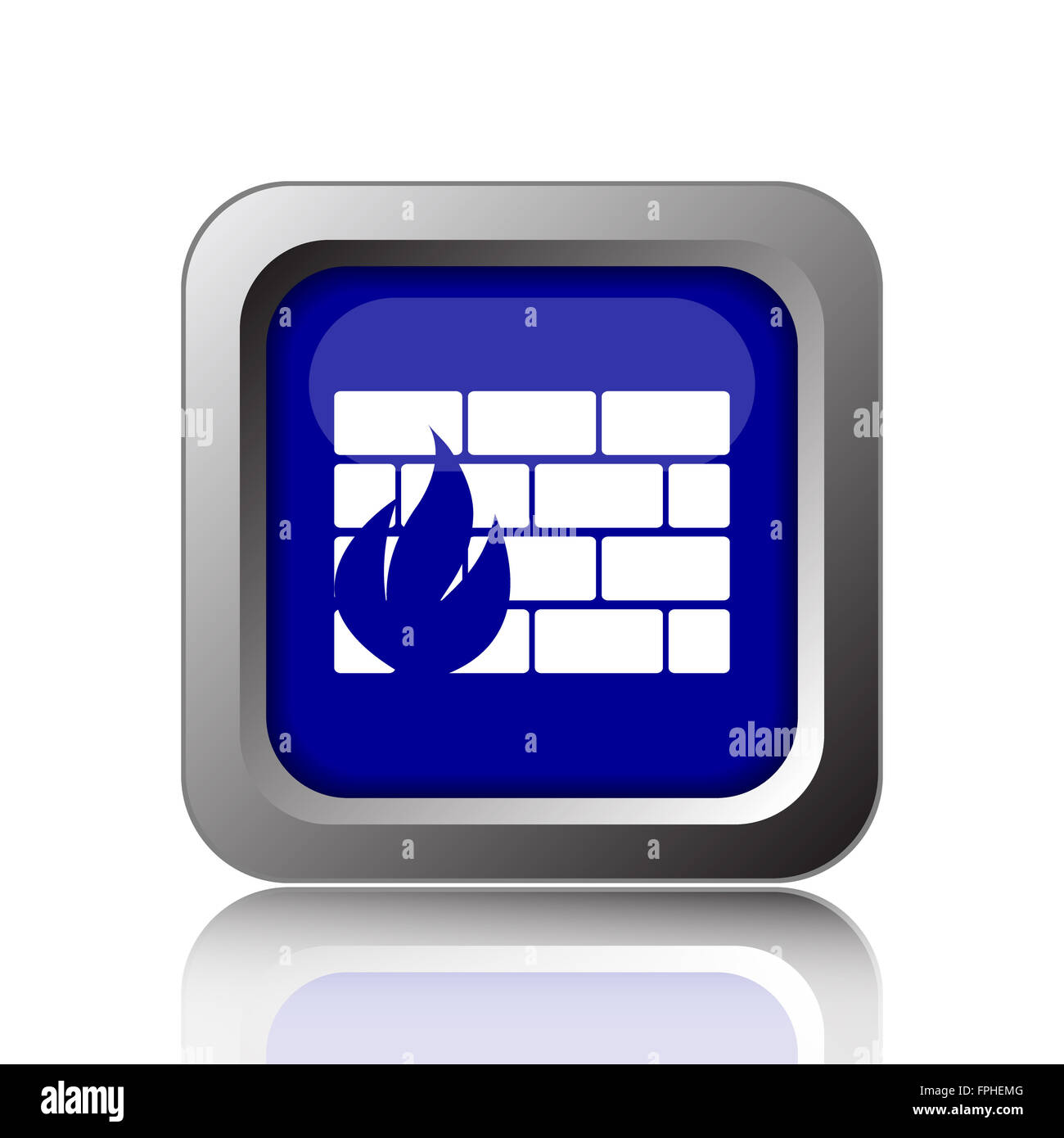 Firewall icon. Internet button on white background Stock Photo - Alamy