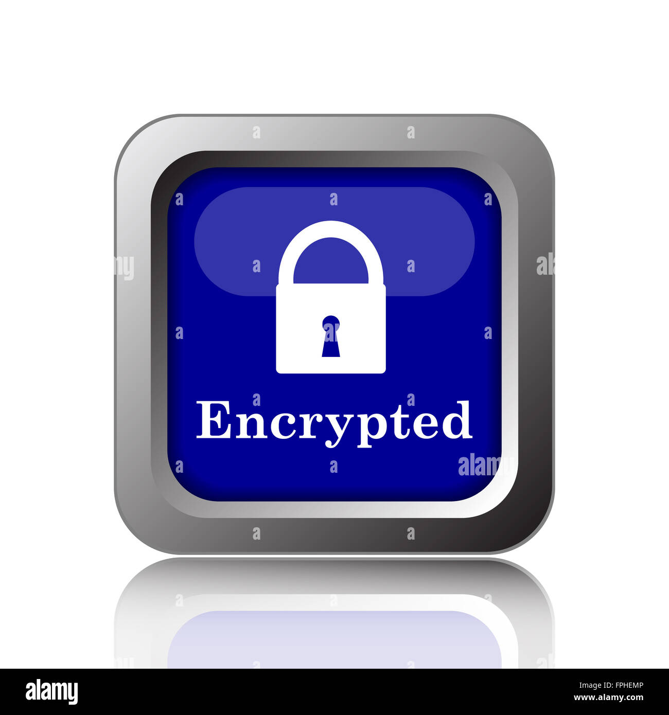 Encrypted icon. Internet button on white background Stock Photo - Alamy