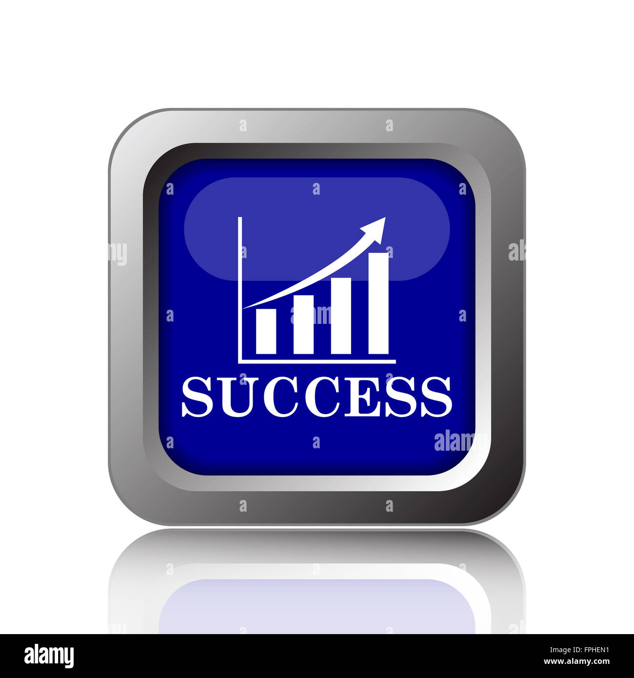 Success icon. Internet button on white background Stock Photo - Alamy