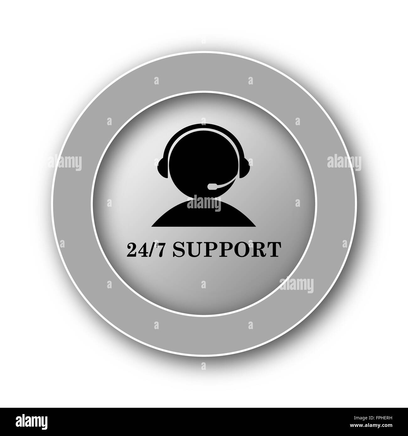 24-7 Support icon. Internet button on white background Stock Photo - Alamy