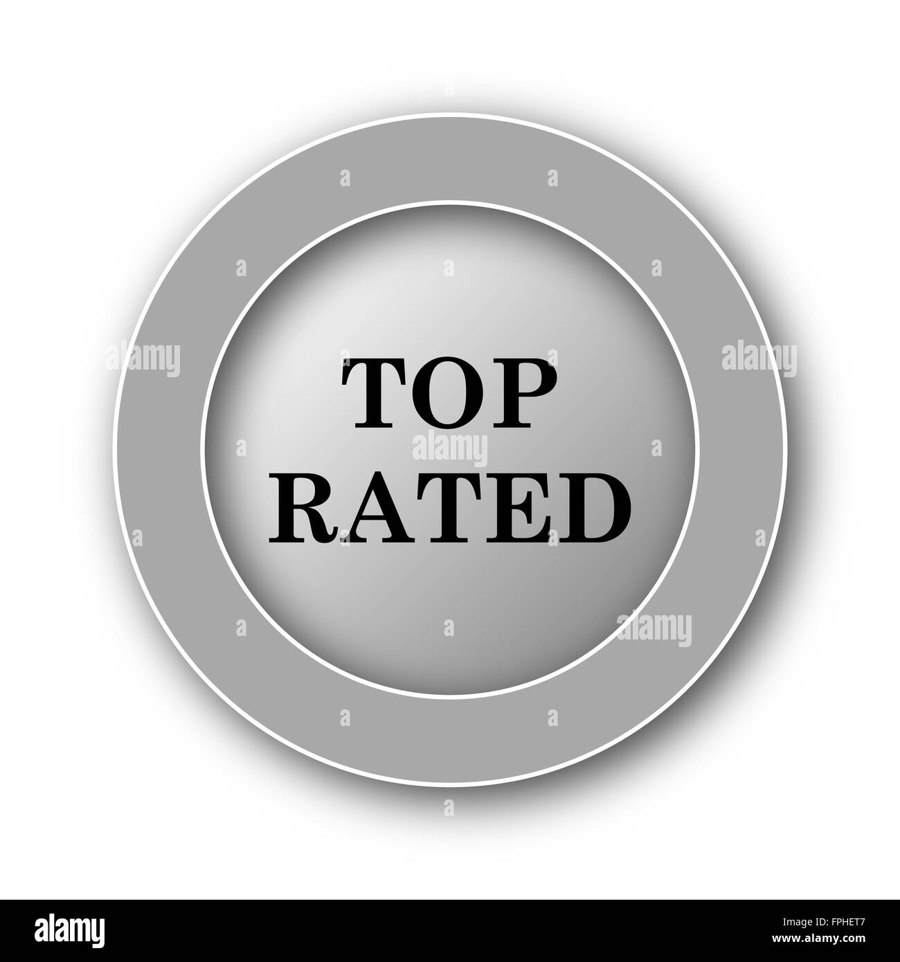 Top rated icon. Internet button on white background Stock Photo - Alamy