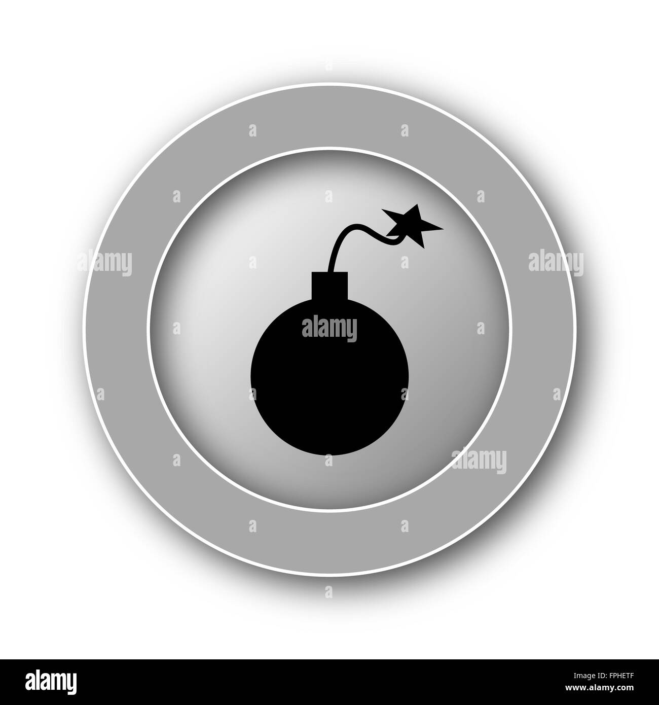 Bomb icon. Internet button on white background Stock Photo - Alamy