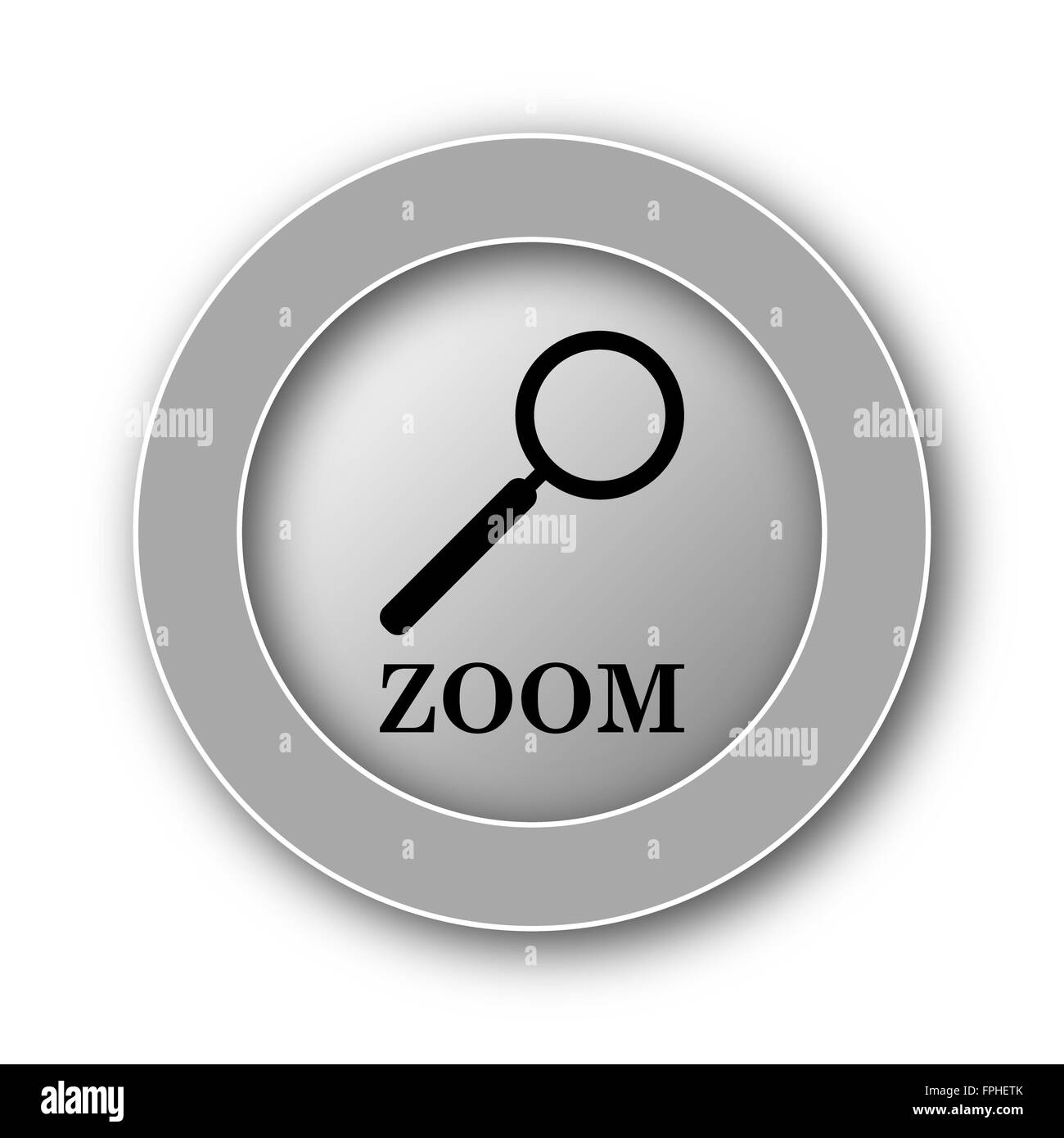 Zoom with loupe icon. Internet button on white background Stock Photo ...