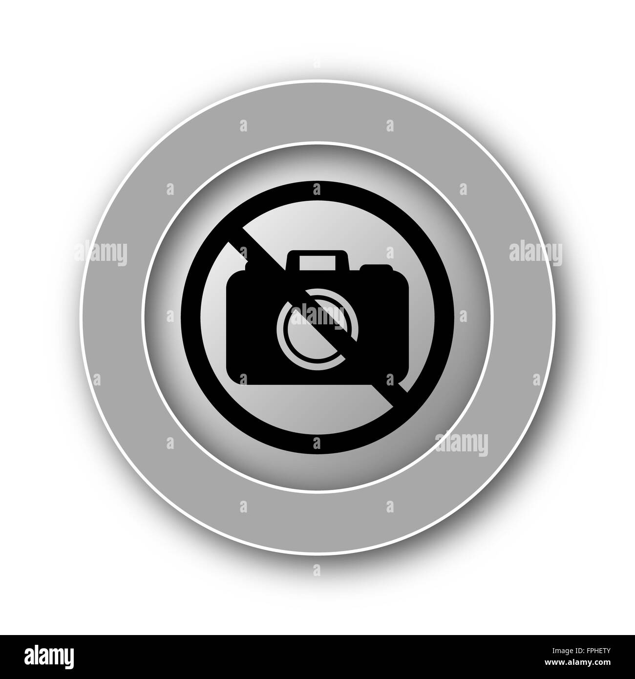 Forbidden camera icon. Internet button on white background Stock Photo ...