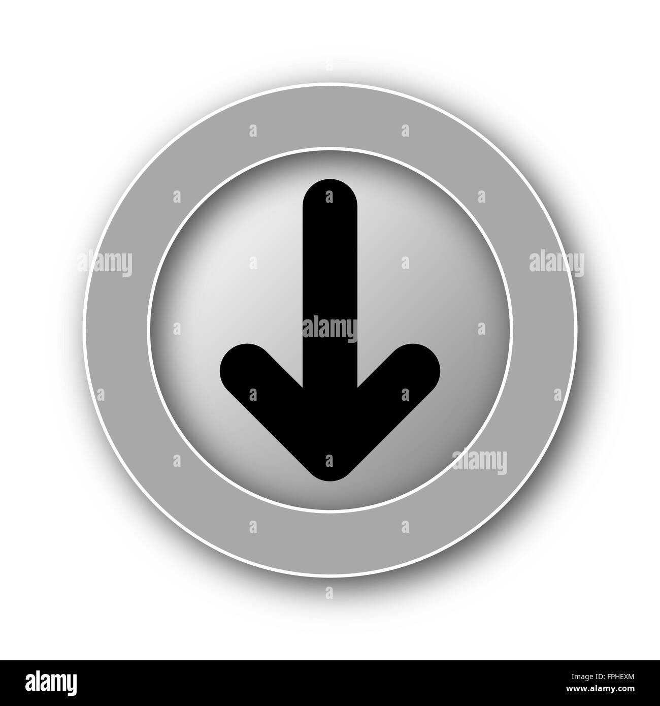 Down arrow icon. Internet button on white background Stock Photo - Alamy