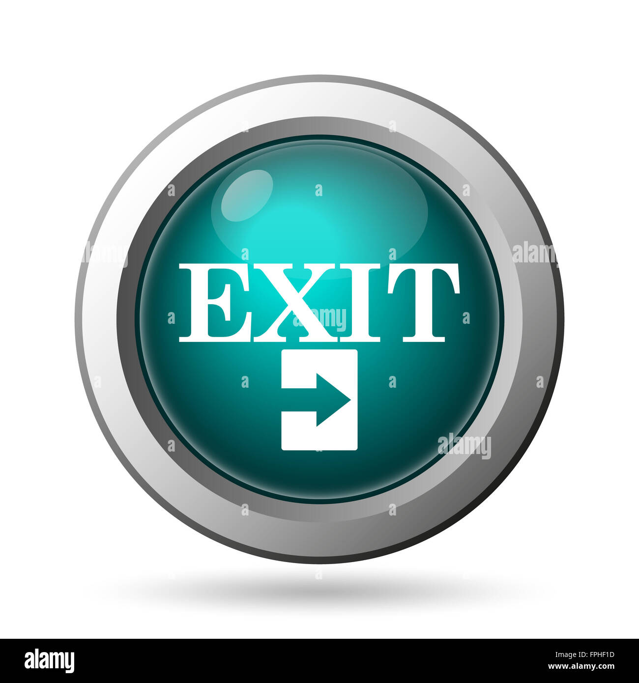 Exit icon. Internet button on white background Stock Photo - Alamy