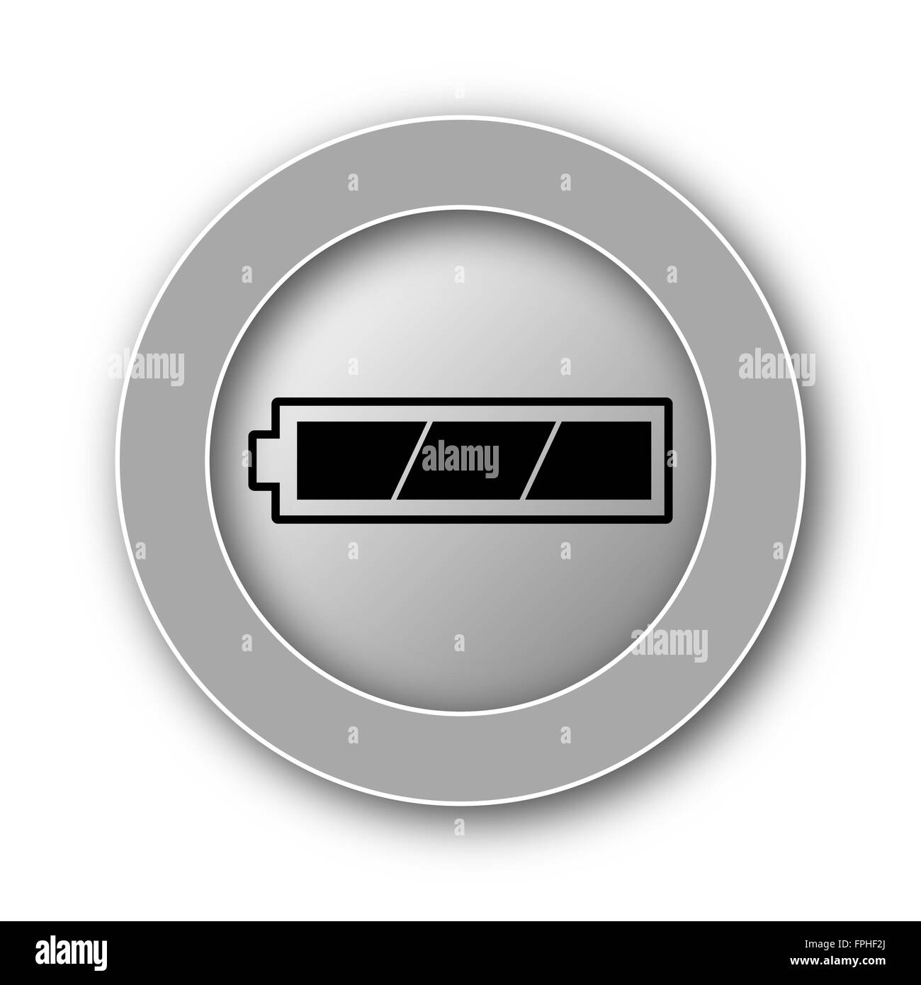 Fully charged battery icon. Internet button on white background Stock ...