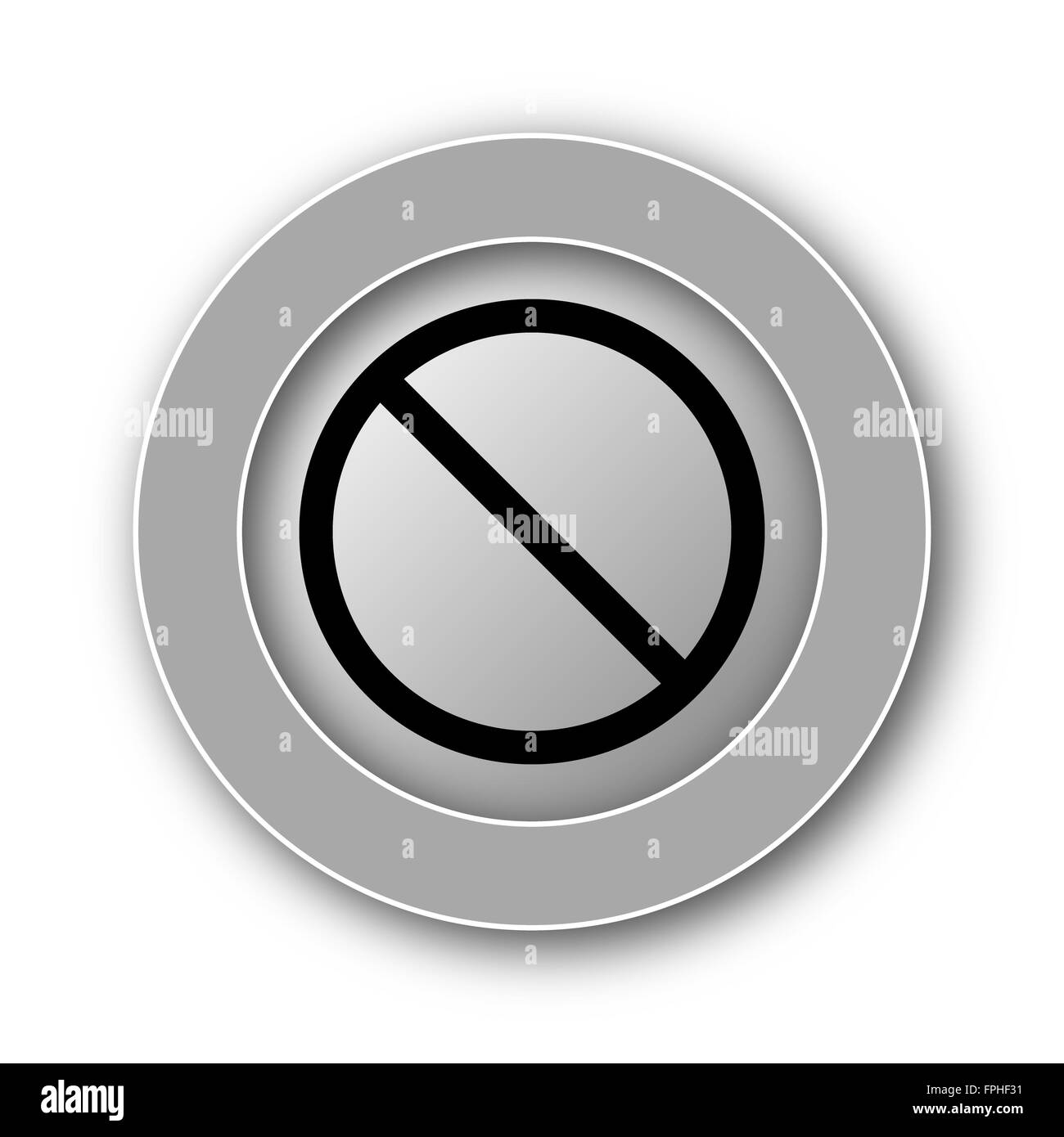 Forbidden icon. Internet button on white background Stock Photo - Alamy