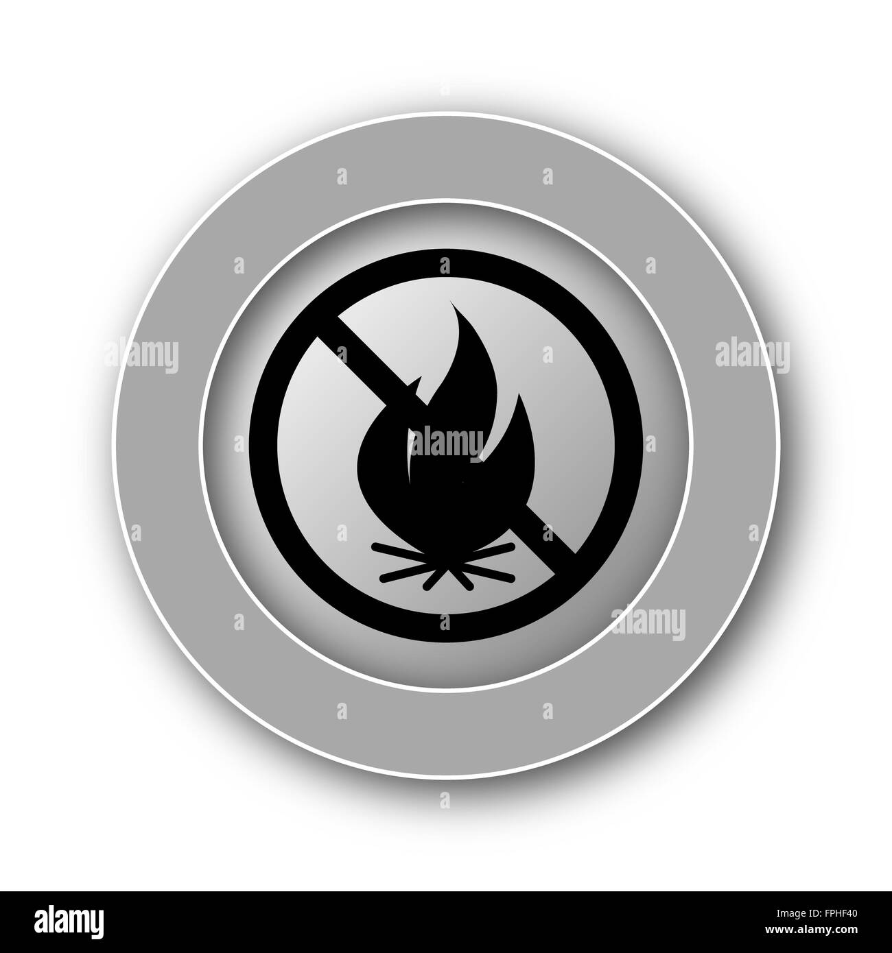 Fire forbidden icon. Internet button on white background Stock Photo ...