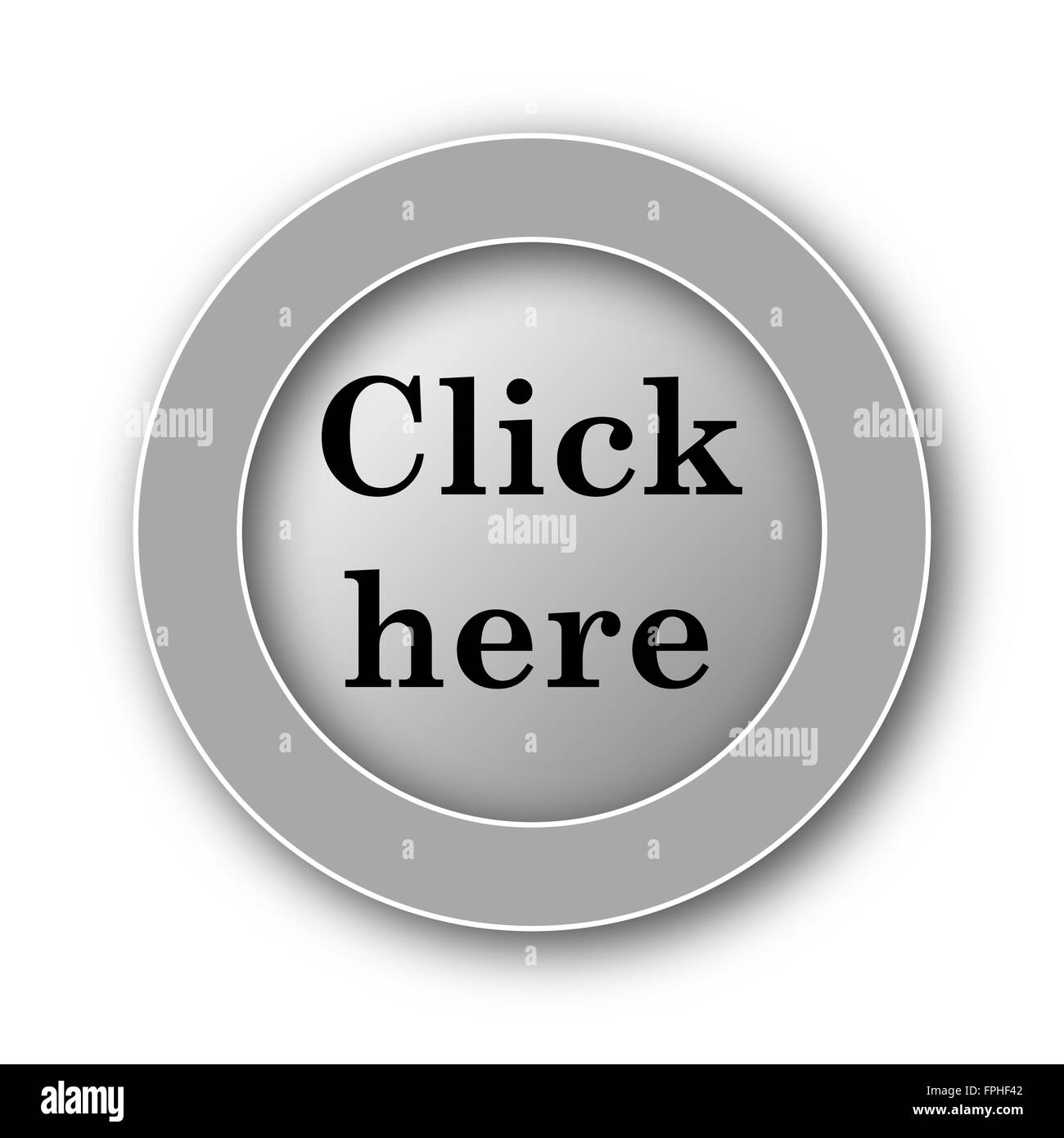 Click here icon. Internet button on white background Stock Photo - Alamy
