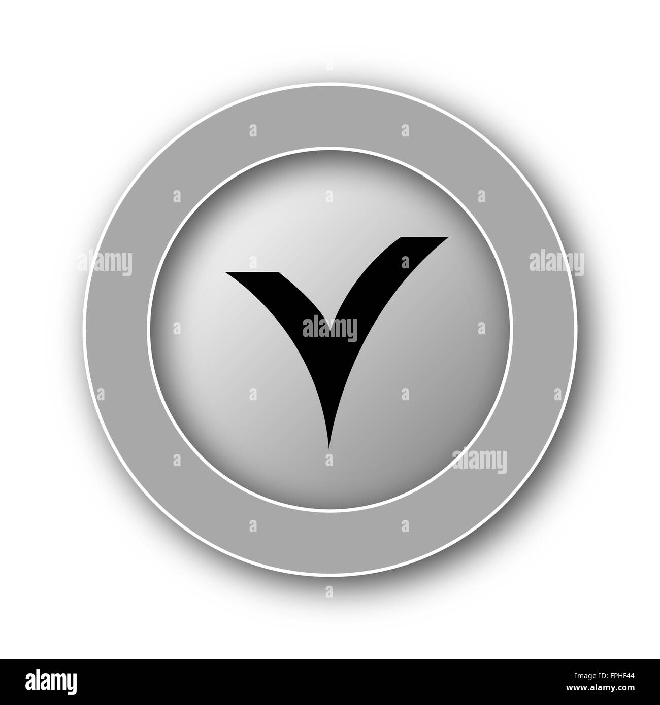 V checked icon. Internet button on white background Stock Photo - Alamy