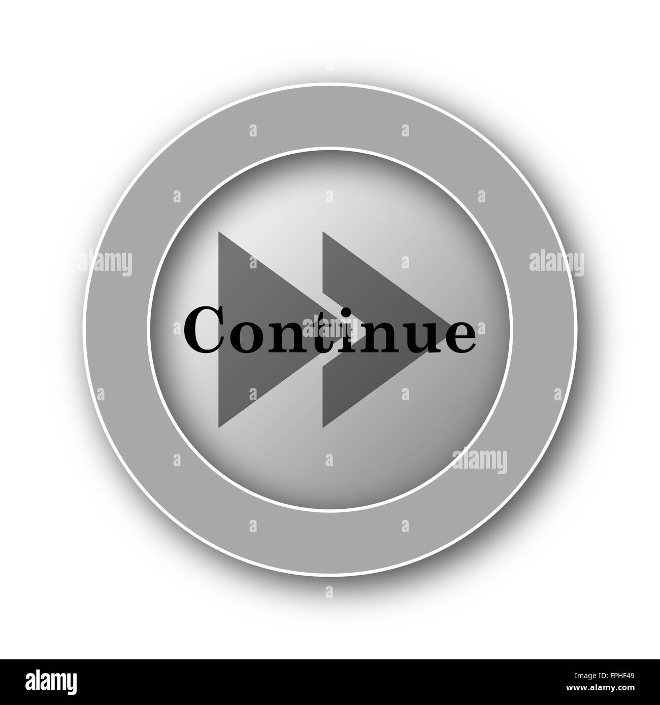 Continue icon. Internet button on white background Stock Photo - Alamy