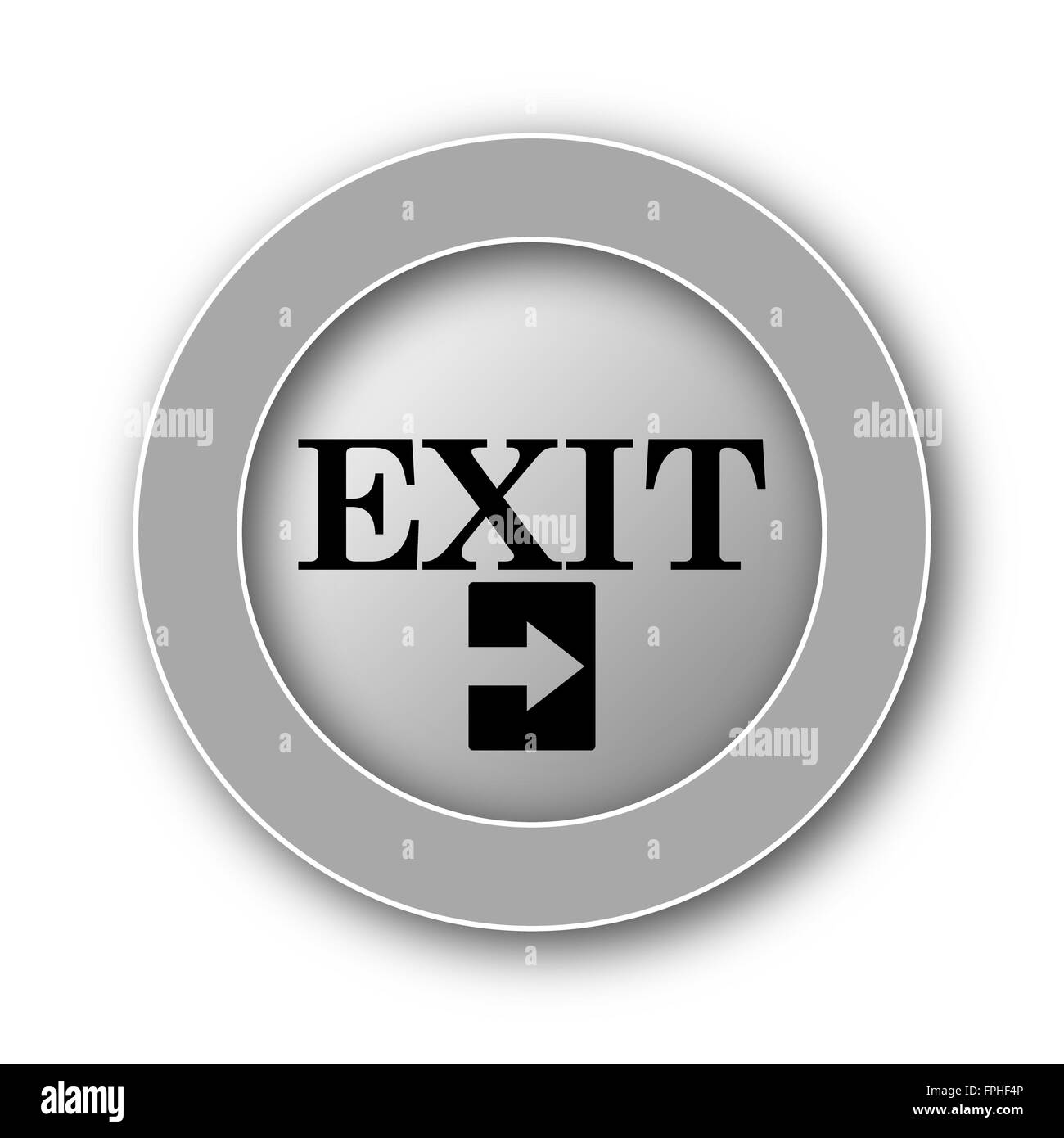 Exit icon. Internet button on white background Stock Photo - Alamy