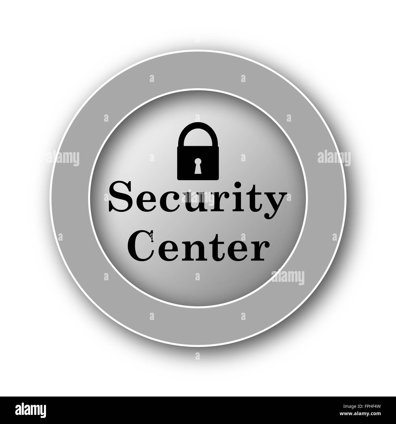 Security center icon. Internet button on white background Stock Photo ...