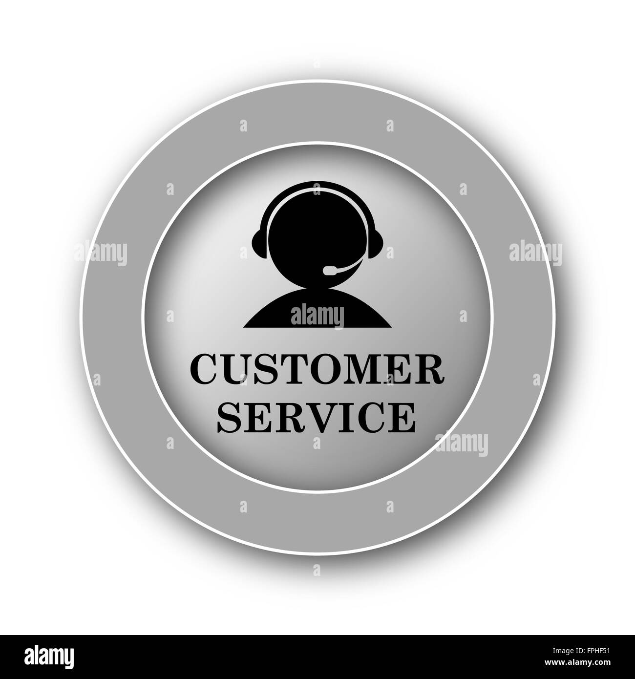 Customer service icon. Internet button on white background Stock Photo ...
