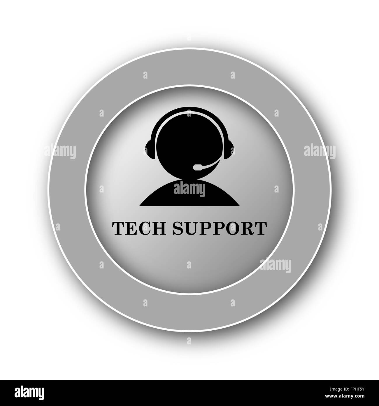 Tech support icon. Internet button on white background Stock Photo - Alamy