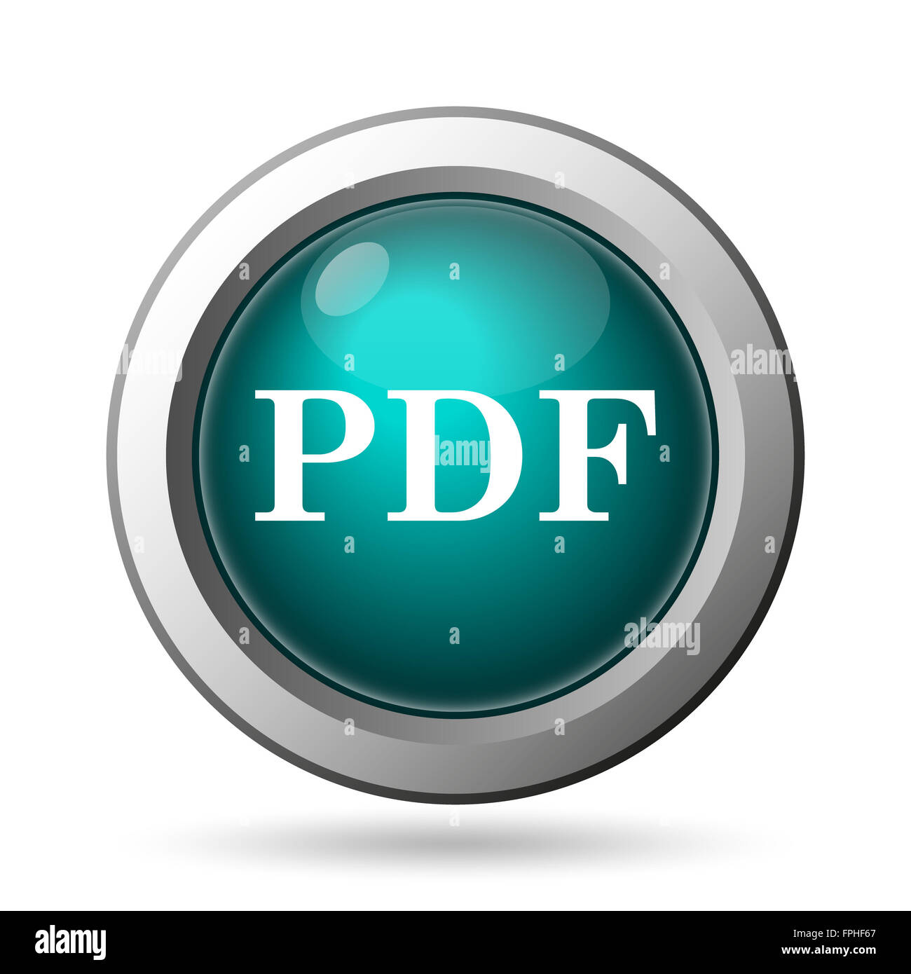 PDF icon. Internet button on white background Stock Photo - Alamy