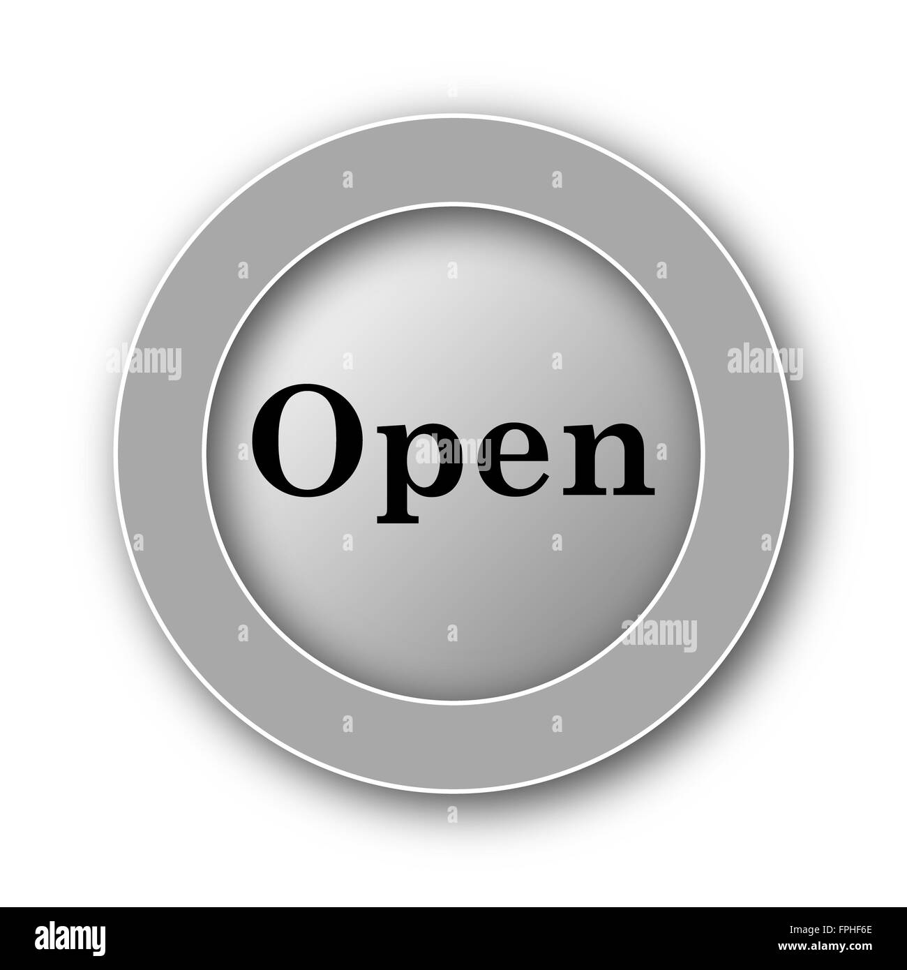 Open icon. Internet button on white background Stock Photo - Alamy