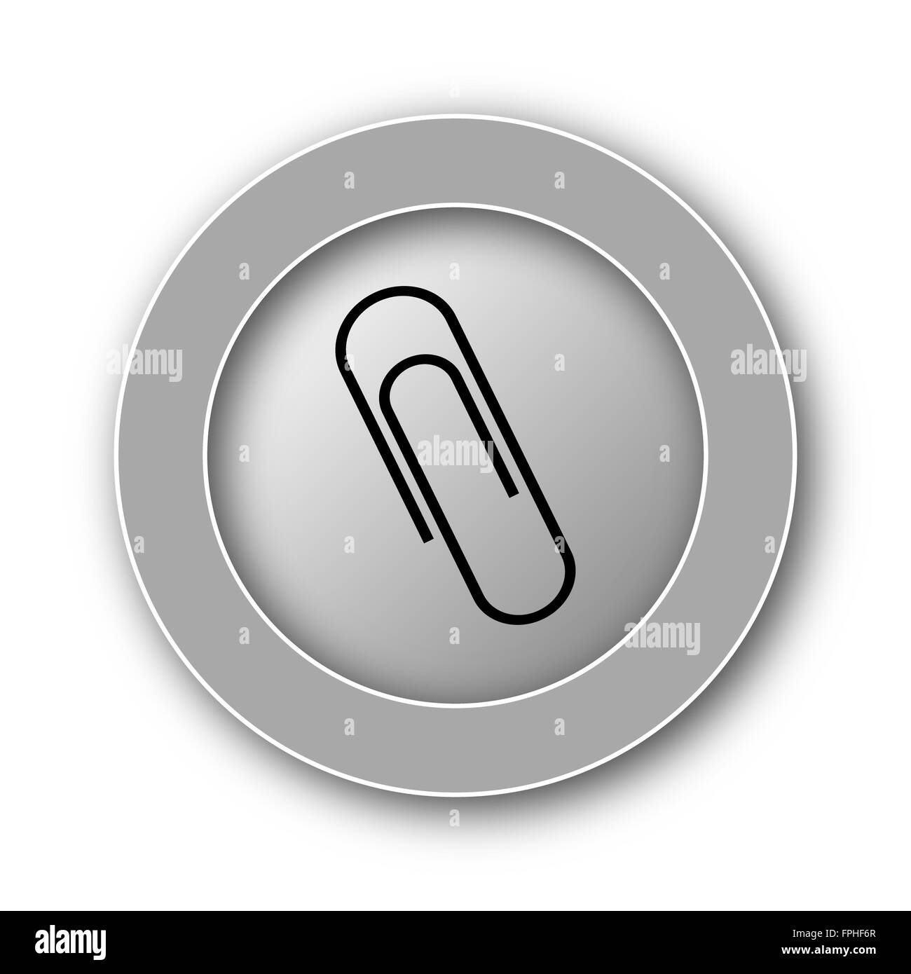 Paperclip icon. Internet button on white background Stock Photo - Alamy