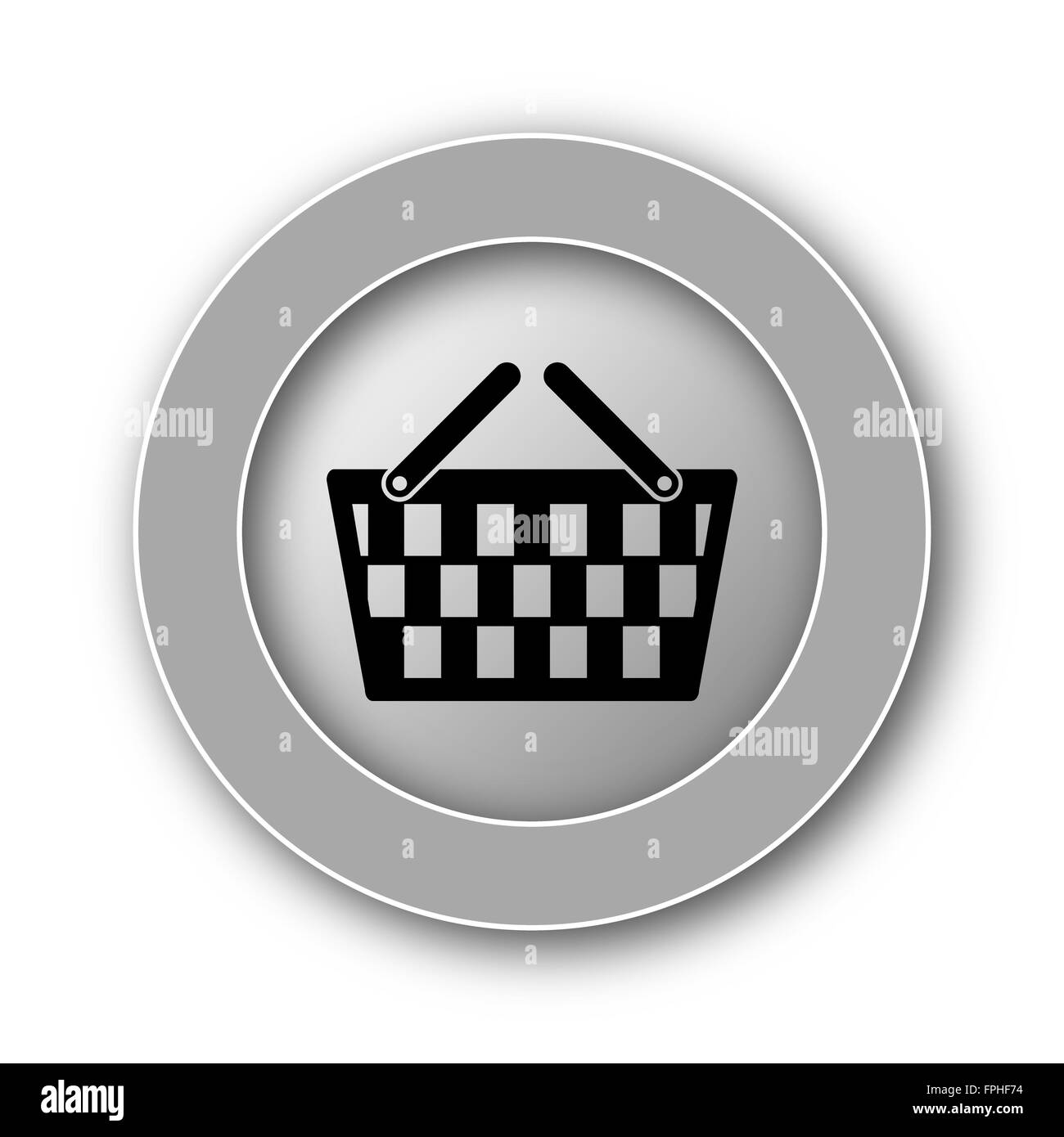Shopping basket icon. Internet button on white background Stock Photo ...