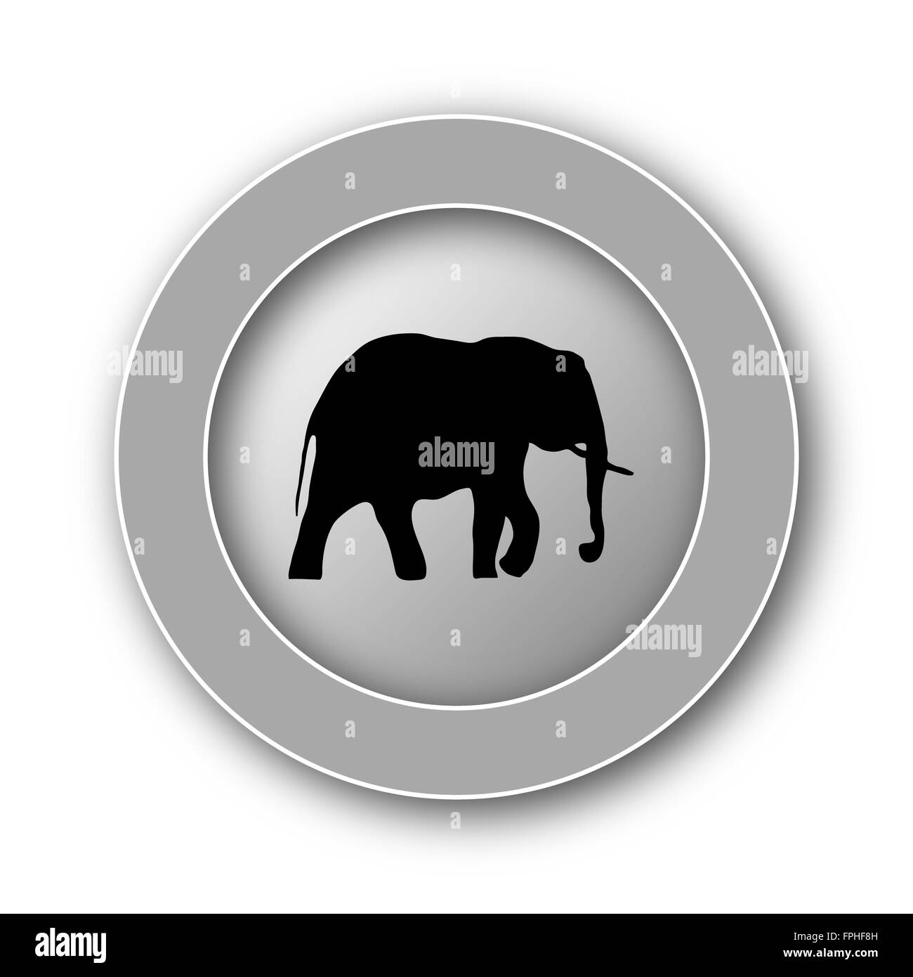 Elephant icon. Internet button on white background Stock Photo - Alamy