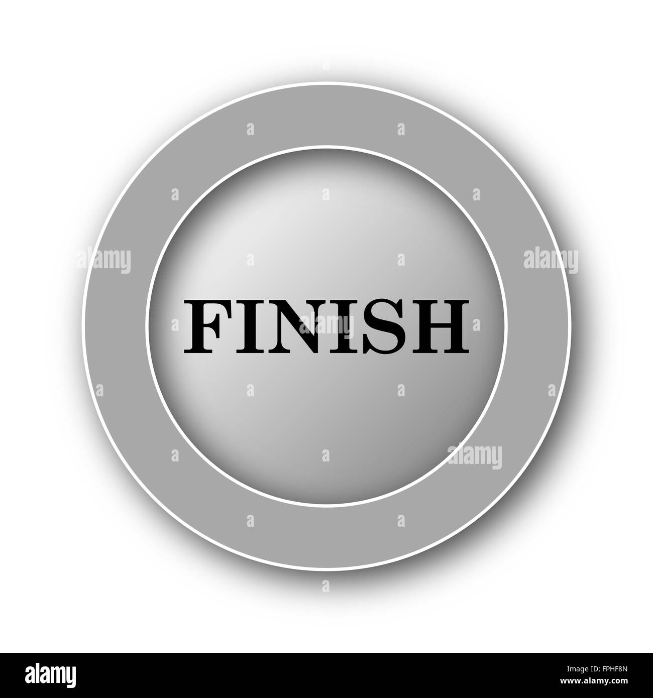 Finish icon. Internet button on white background Stock Photo - Alamy
