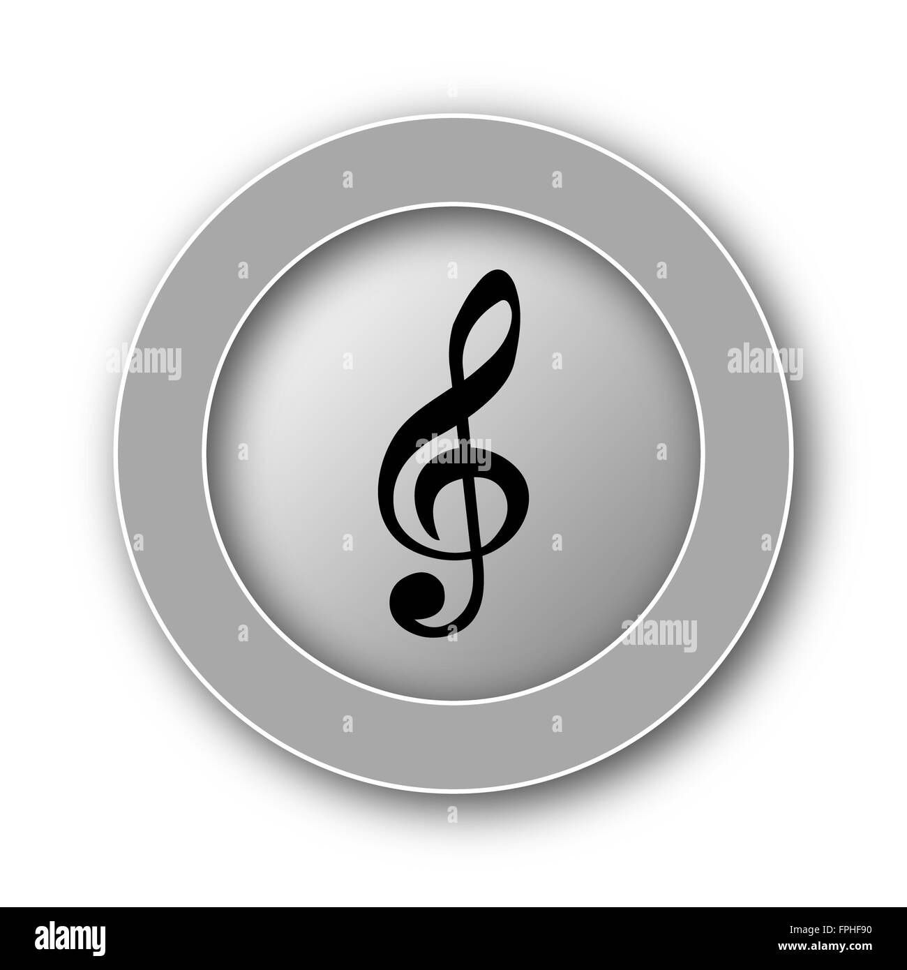 Musical note icon. Internet button on white background Stock Photo - Alamy